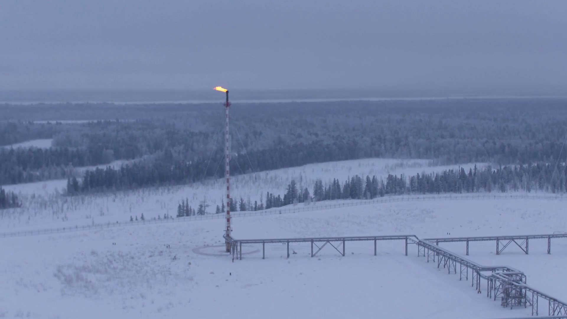 Natural Gas Field In Winter Stock Footage SBV-321997031 - Storyblocks