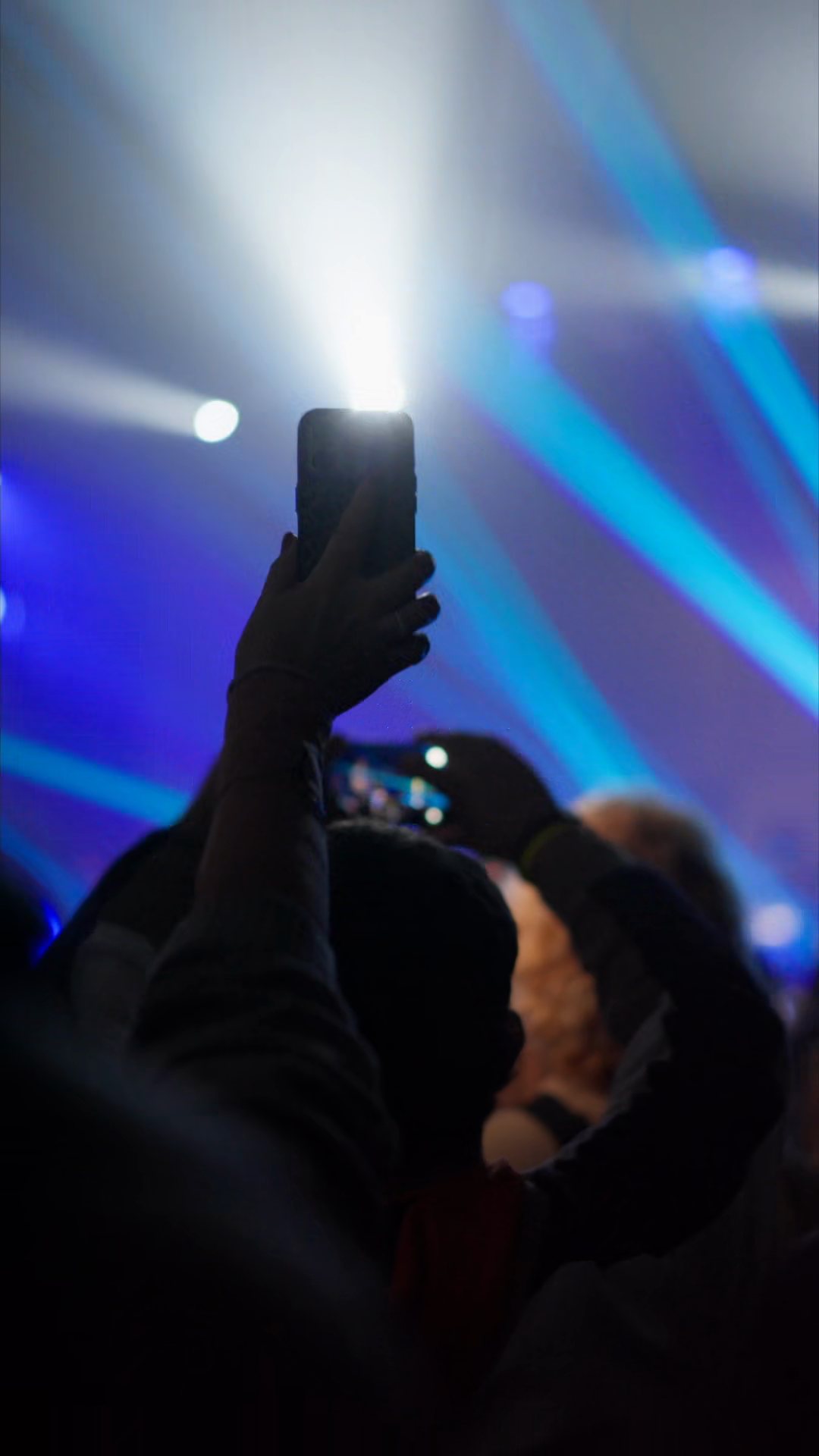 Vertical Footage Of Audience Filming Live Stock Footage SBV-353638394 ...