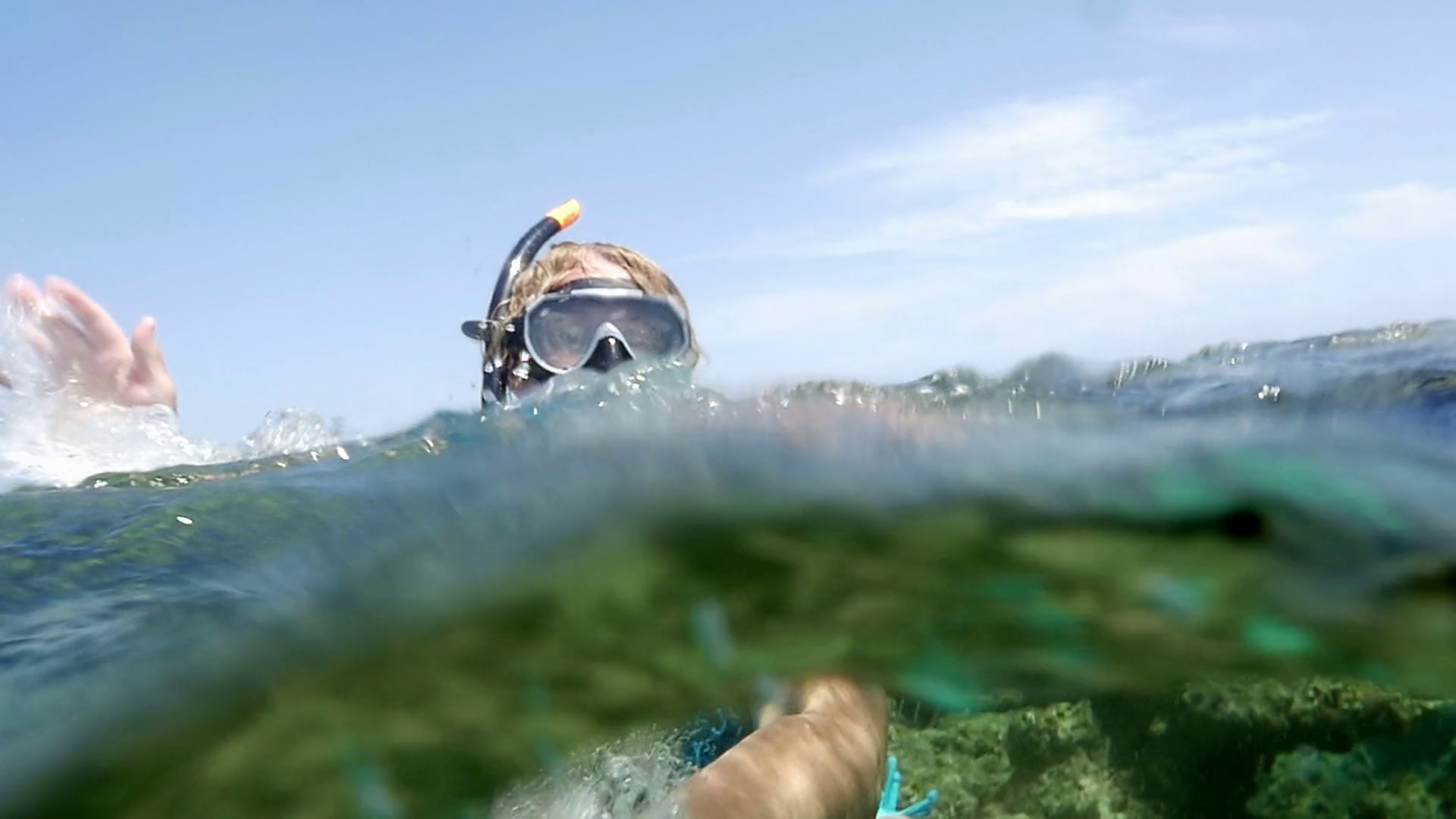 Slow Motion Clip Of Senior Woman Diver In Stock Footage SBV-303431771 ...