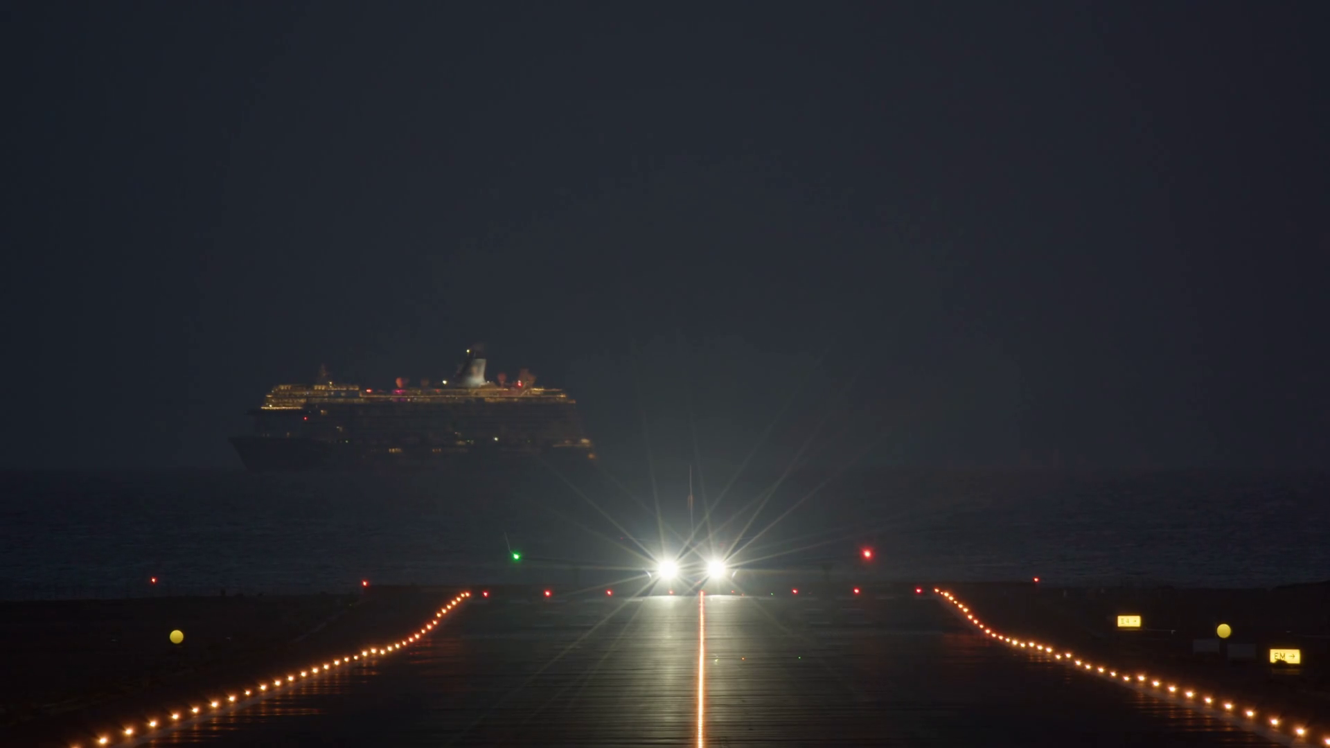 Night Takeoff Of Airplane Against Background Stock Footage SBV ...