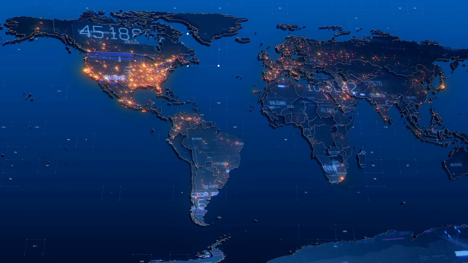 Blue World Map With Numbers Cg Animation Stock Motion Graphics SBV ...