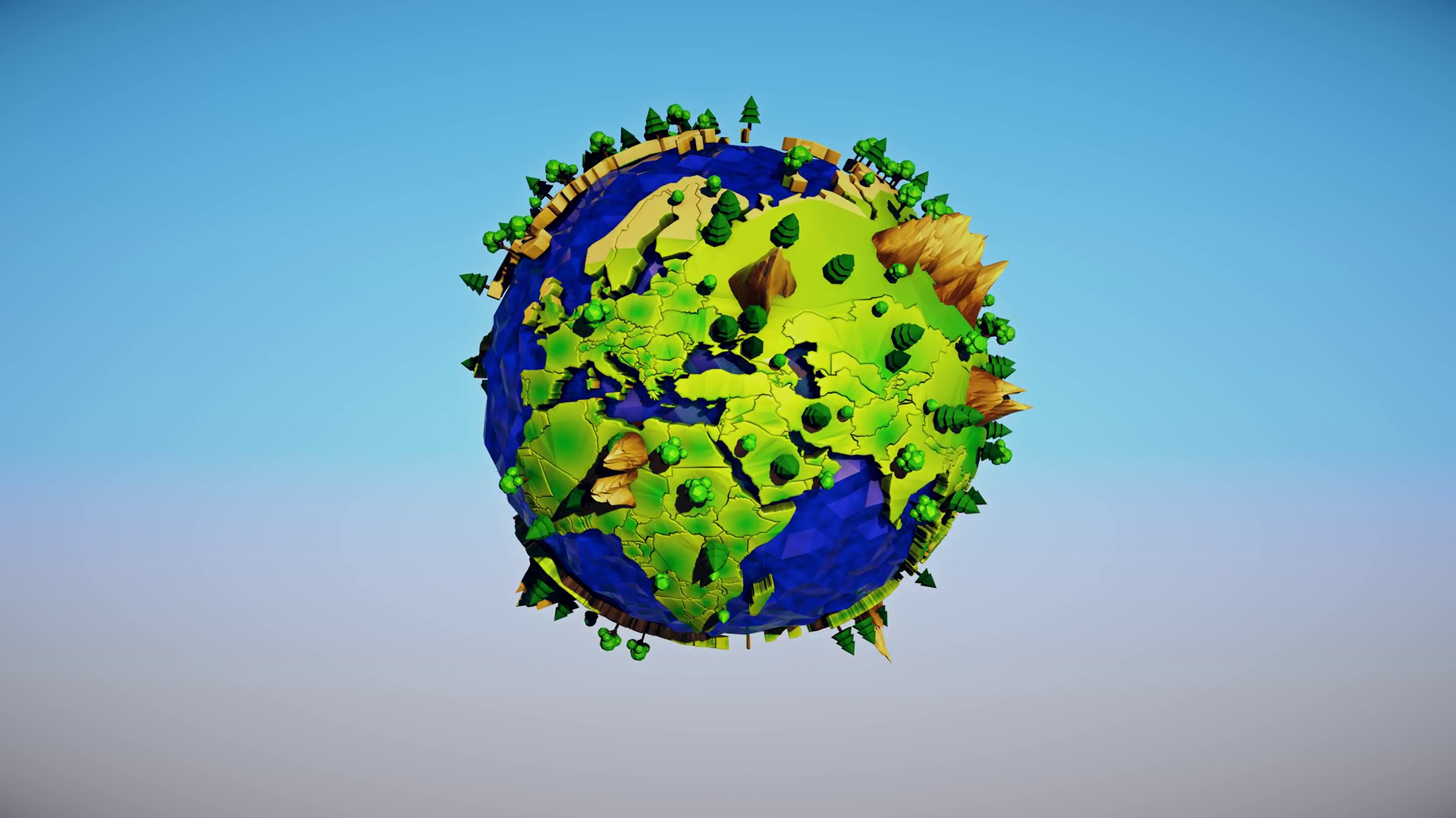 Realistic 4k Low Poly Earth Animation Stock Motion Graphics SBV ...