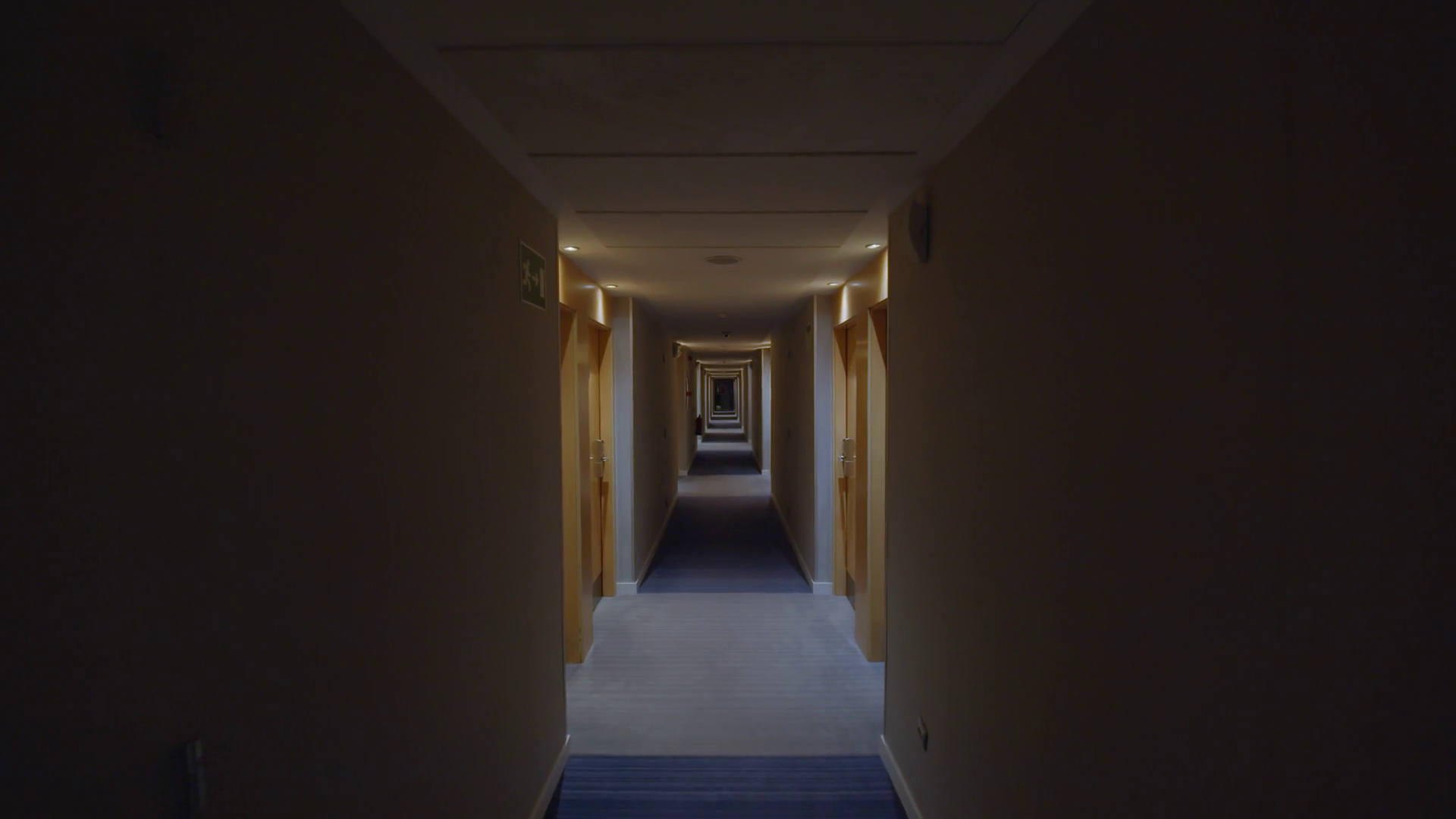 Camera Slowly Walks Through Hotel Corridor Stock Footage SBV-347645518 ...
