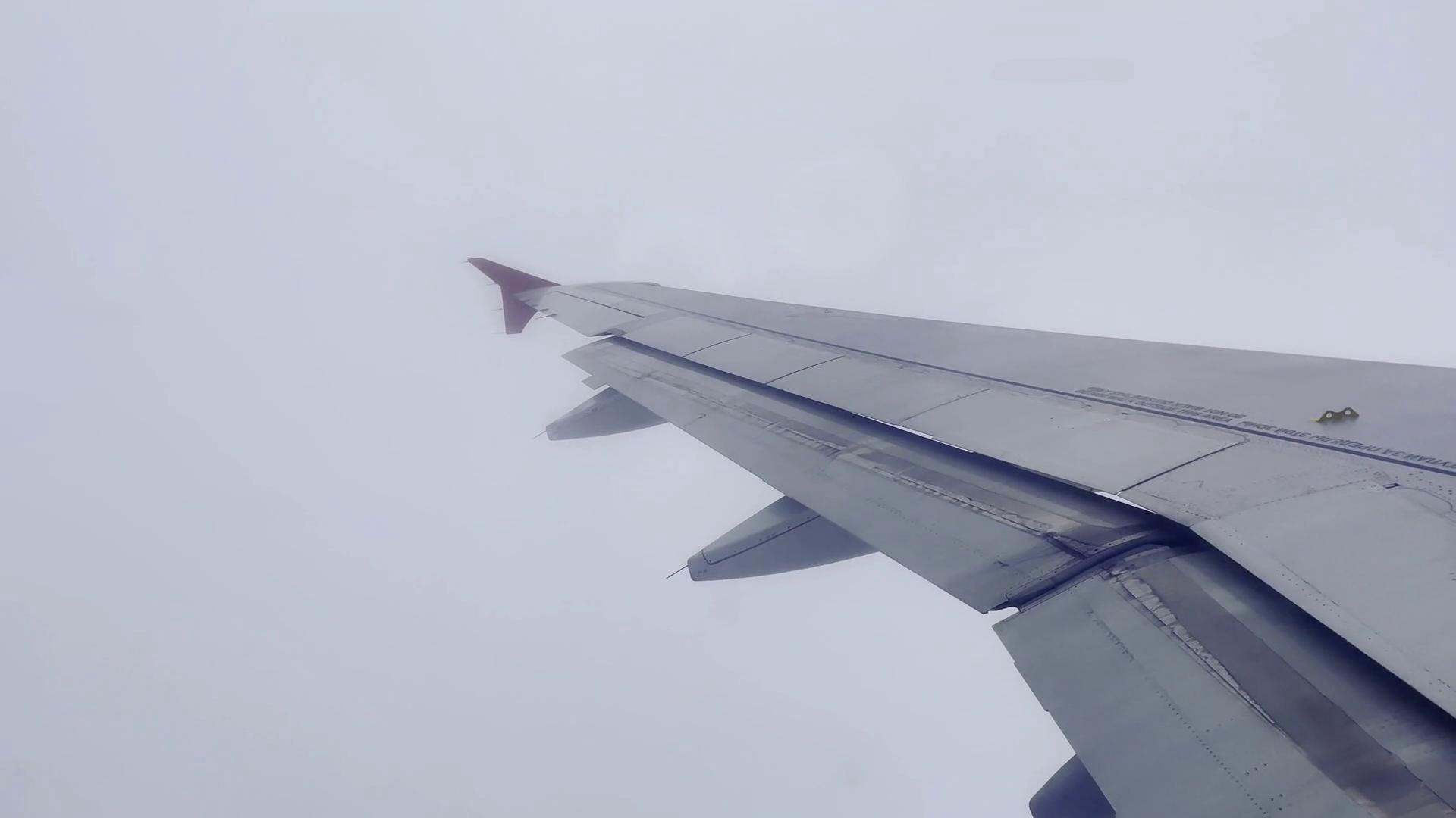 The Wing Of Airplane With Closing Flaps Stock Footage SBV-347661702 ...
