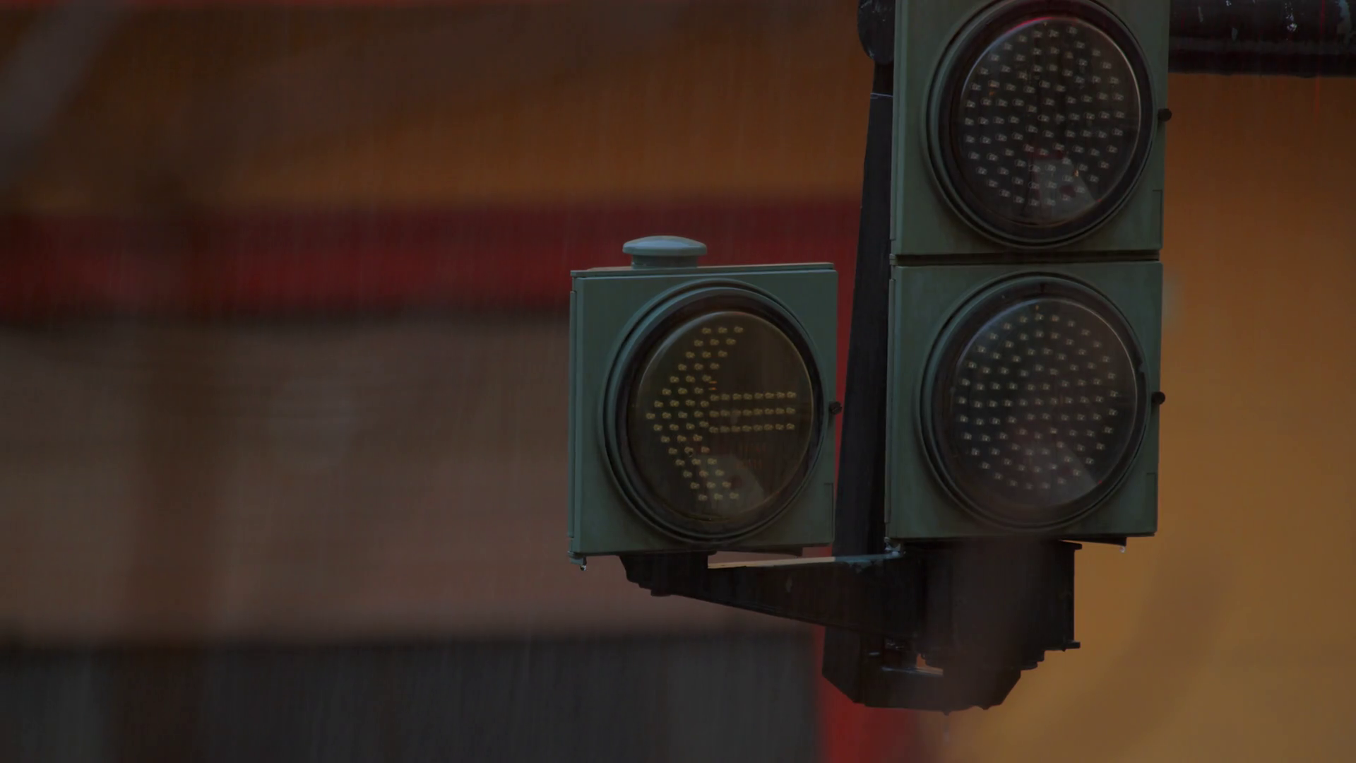 Closeup Traffic Light Hangs Over Road On Stock Footage SBV-348491559 ...