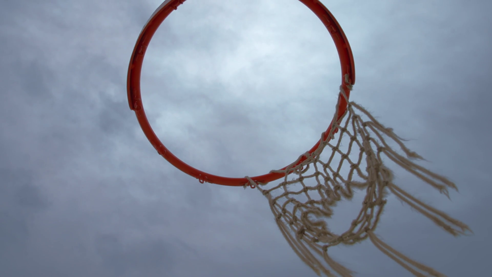 Basketball Hoop With Torn Net Into Ball Goes Stock Footage SBV ...