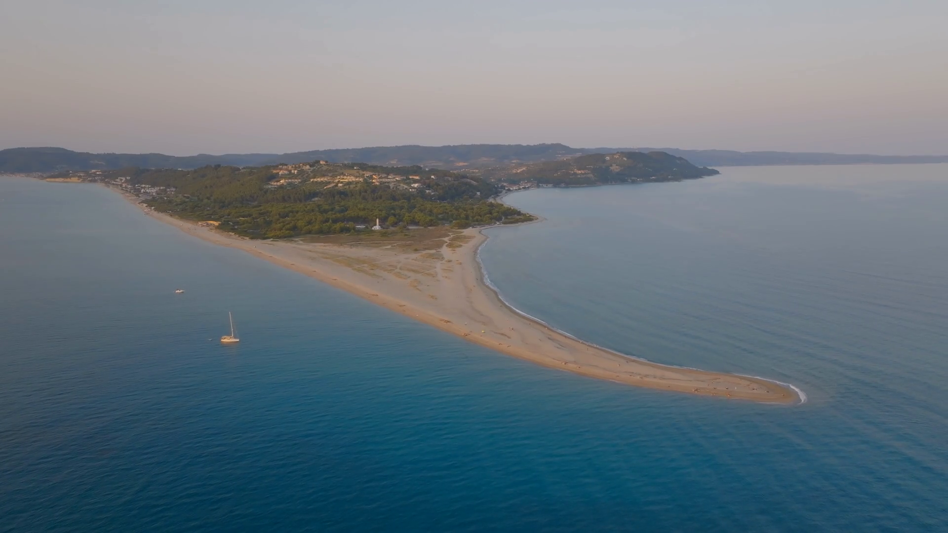 Aerial Cinematic Motion Towards Possidi Cape Stock Footage SBV ...