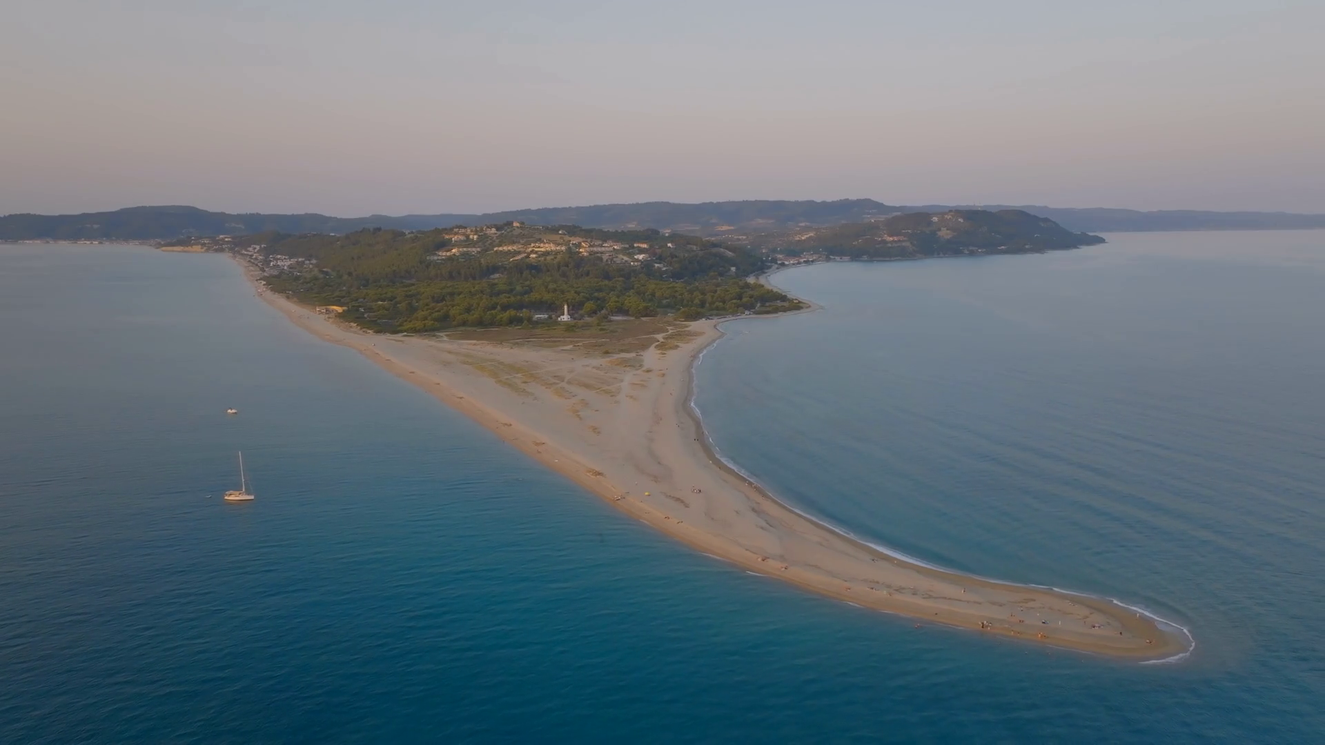 Aerial Footage Of Possidi Cape At Sunset Stock Footage SBV-348826923 ...