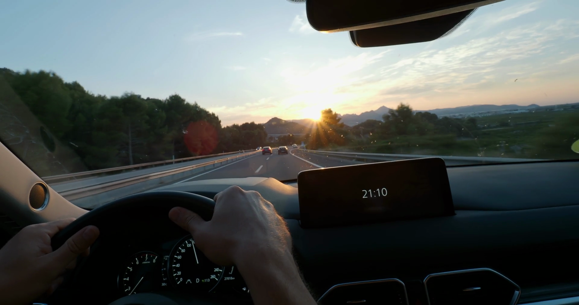 Driver Perspective Of Highway Drive At Stock Footage SBV-348851153 ...