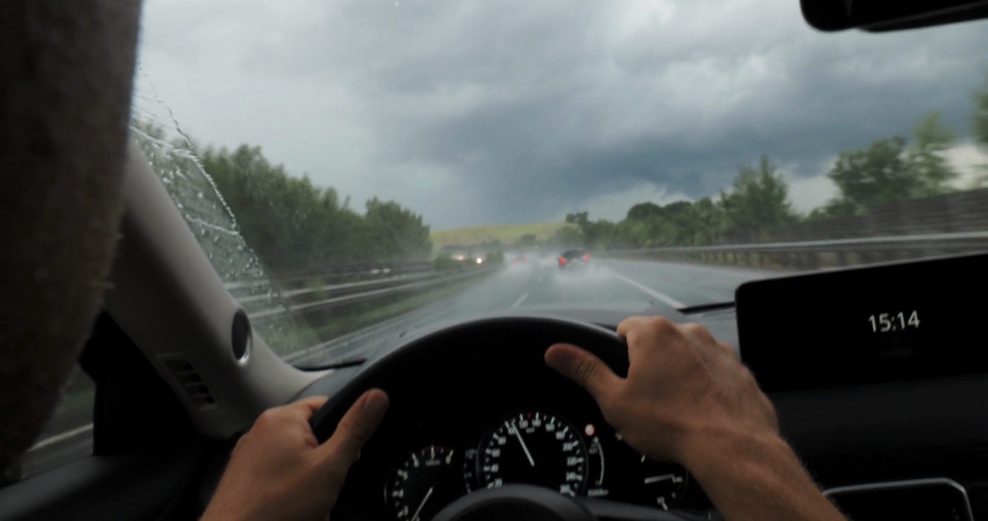 Driver Perspective Of Rainy Highway With Stock Footage SBV-348851438 ...