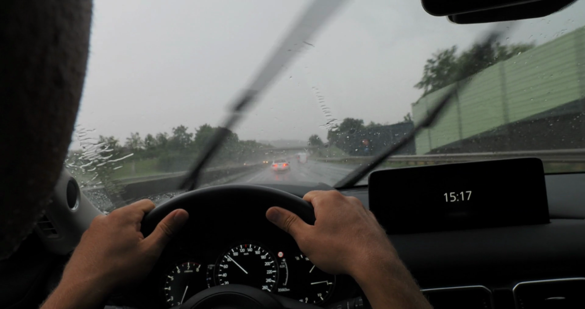 Rain Blurring Vision On Car Windshield From Stock Footage SBV-348851535 ...