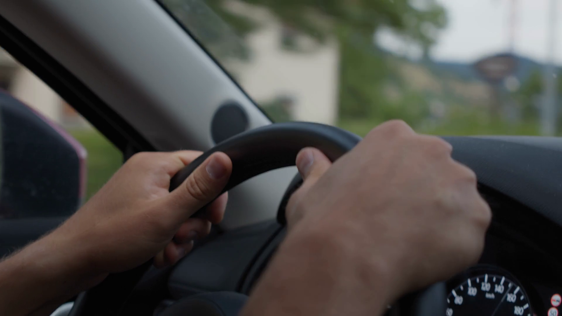 Close-up Of Driver's Hands Firmly Gripping Stock Footage SBV-348945141 ...