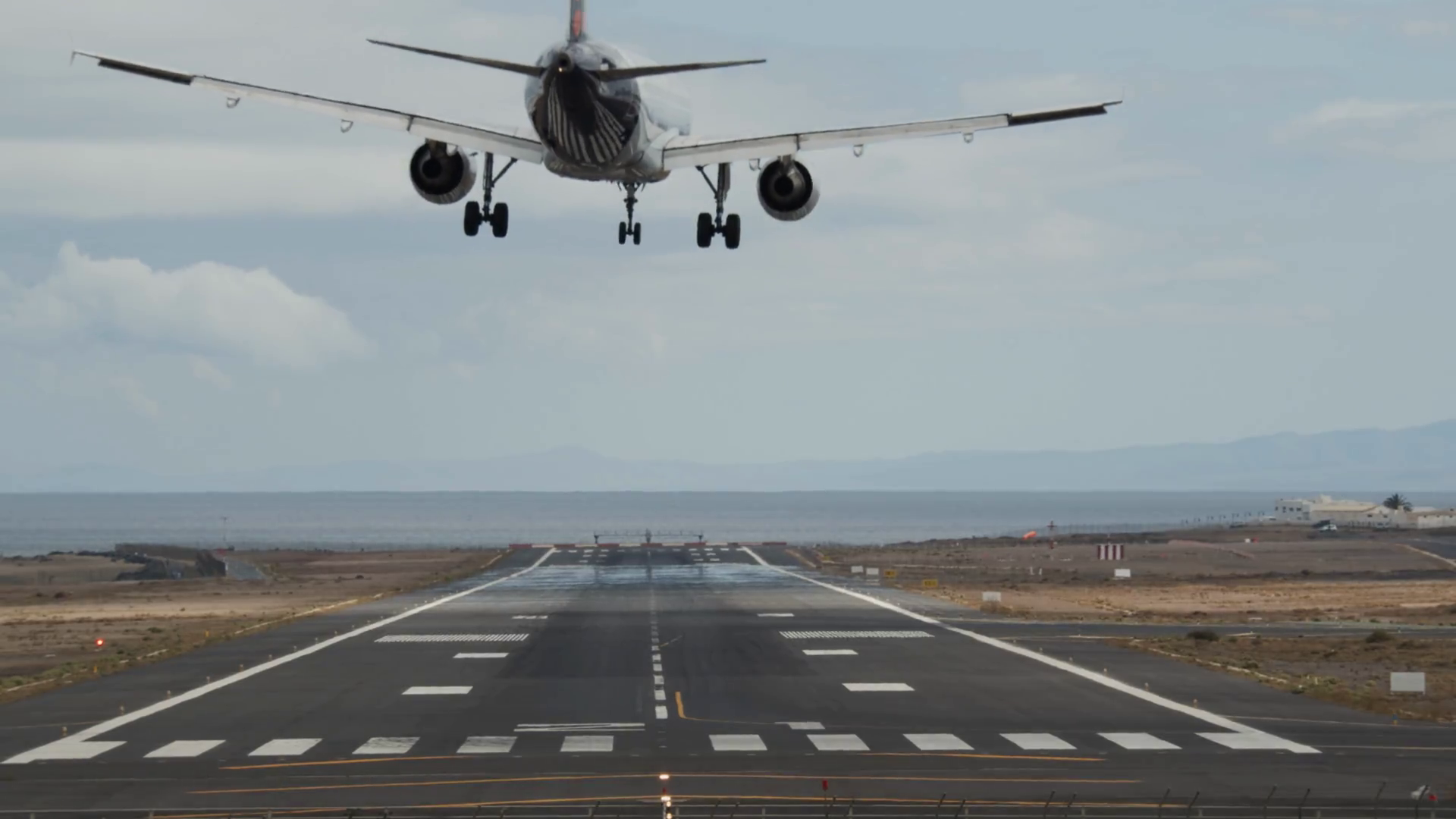 A Frontal Shot Of Airport Runway With Stock Footage SBV-337594424 ...