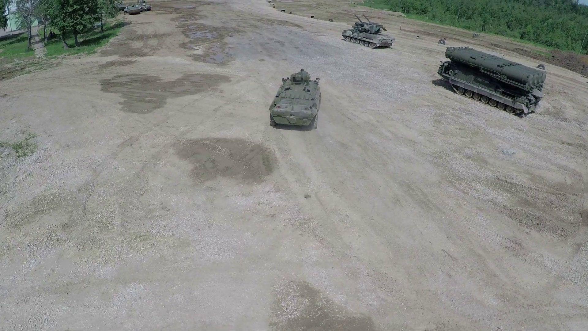 Aerial View Of Tanks Missile Launcher Stock Footage SBV-338063778 ...