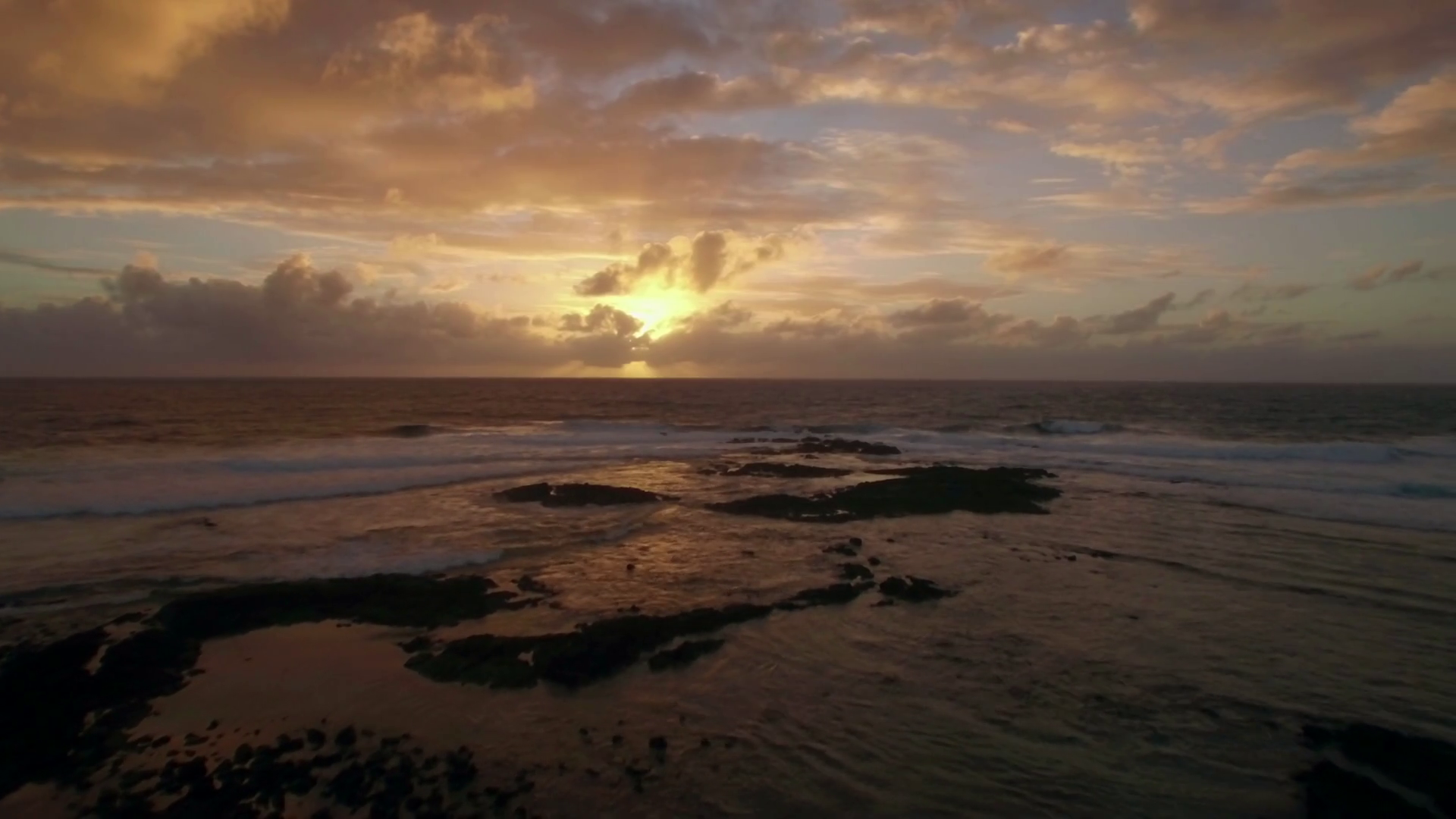 Flying Over Ocean Moving From Coast To Deep Stock Footage SBV-338011898 ...