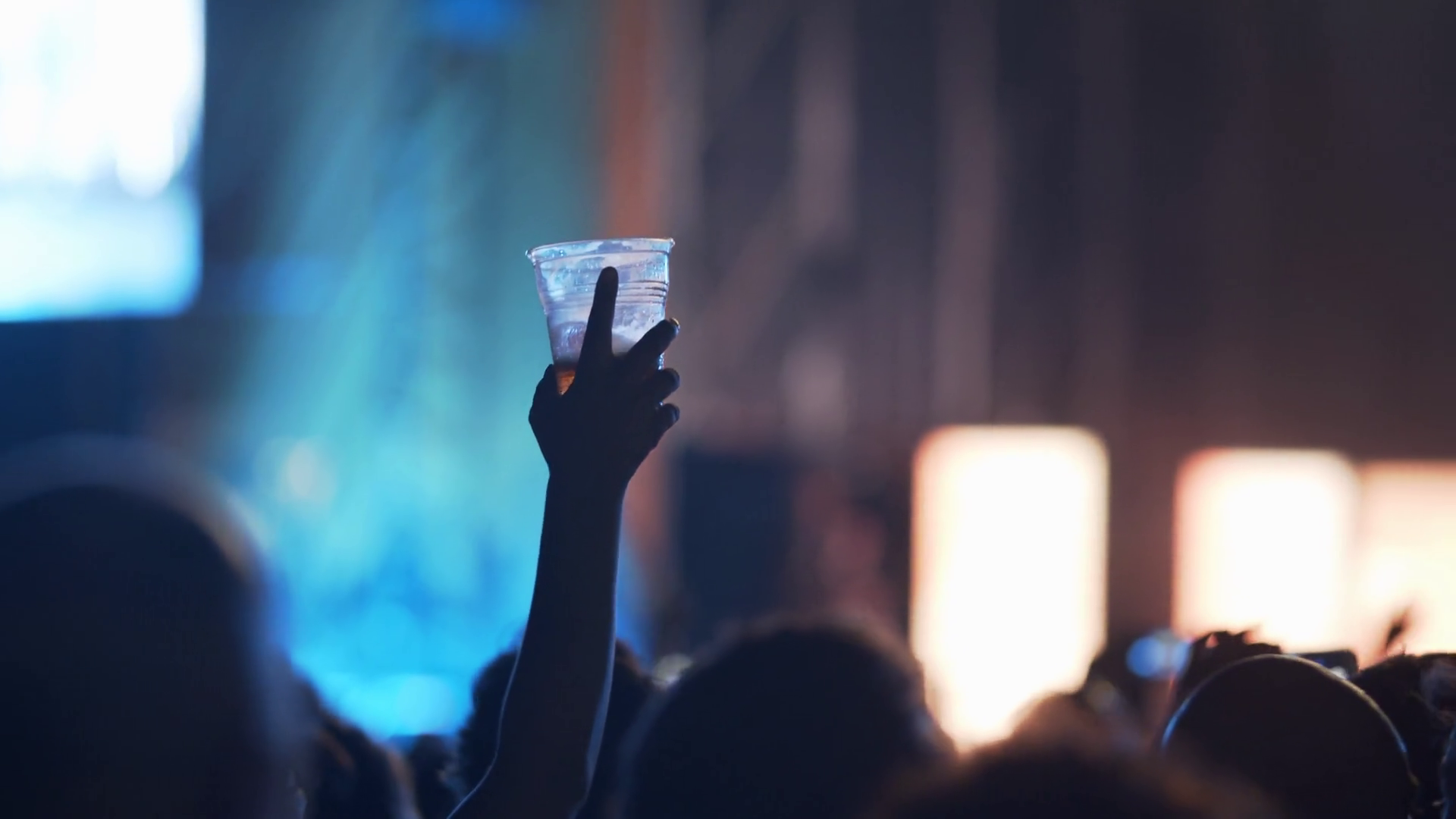 Heads Of Fan Crowd At Concert Single Hand Stock Footage SBV-337594581 ...