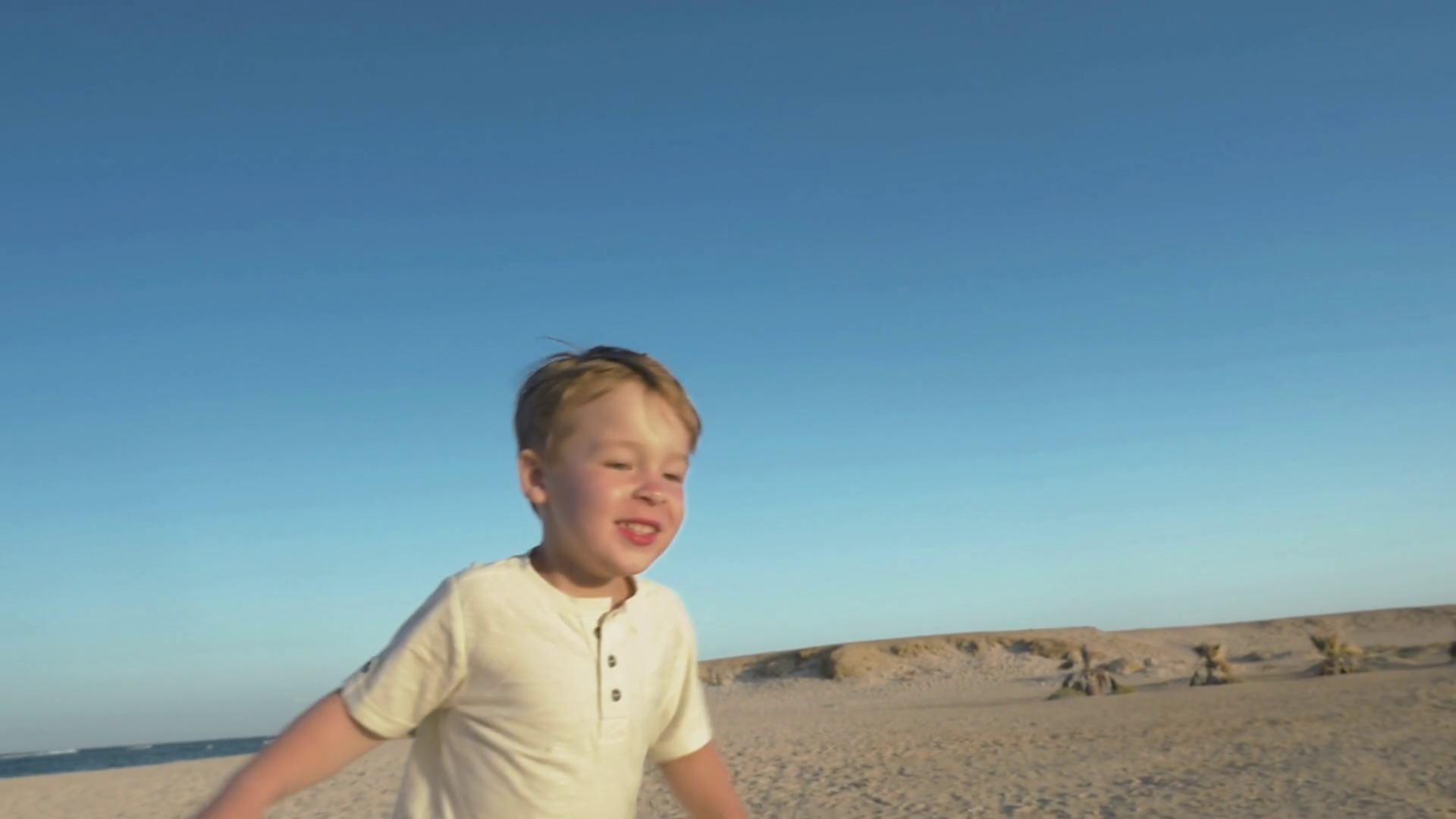 Little Child Running To Father On Beach Stock Footage SBV-338599316 ...