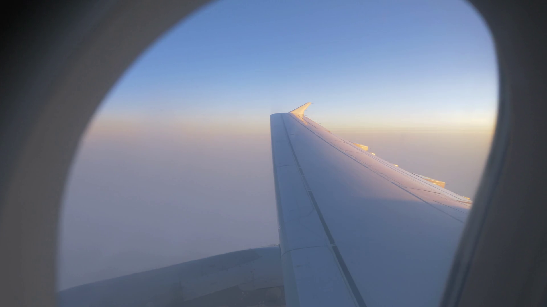 Morning Flight View To Airplane Wing Sky Stock Footage SBV-322985273 ...