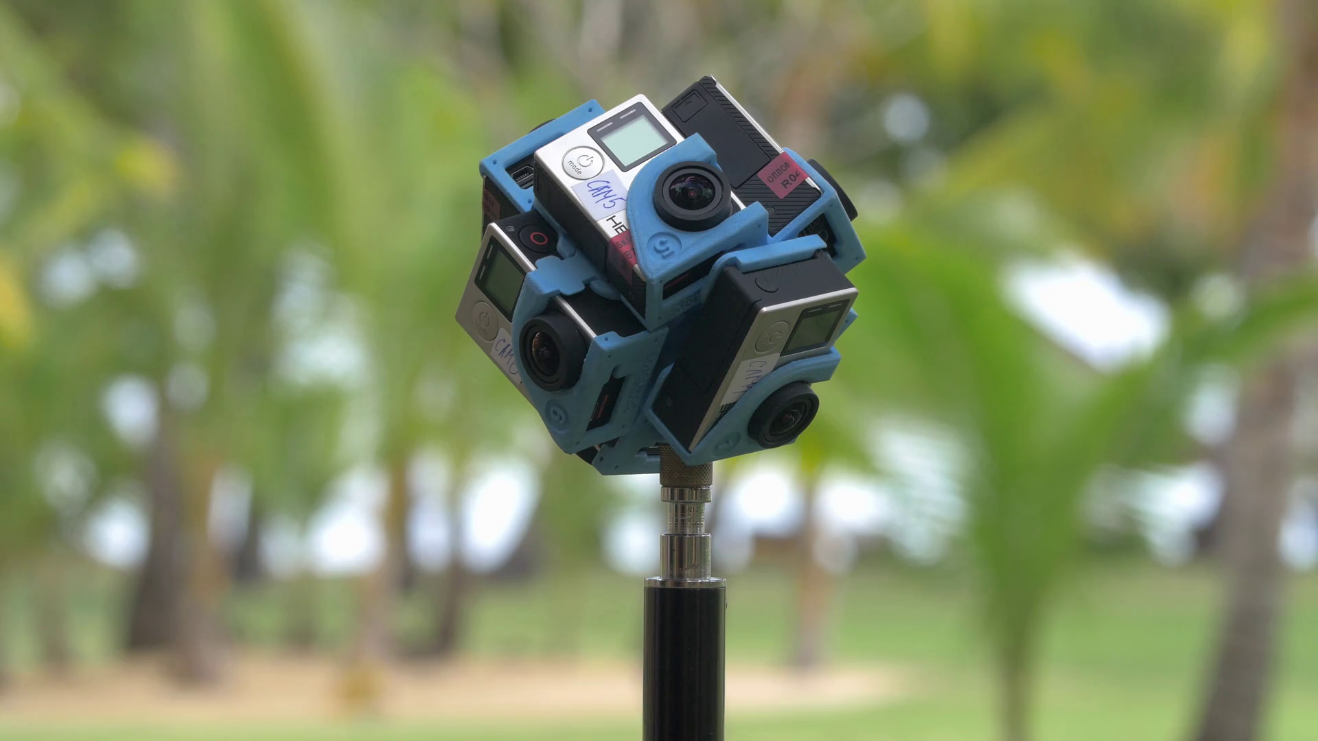 Shooting 360 degrees video with six GoPro cameras Stock Video Footage ...