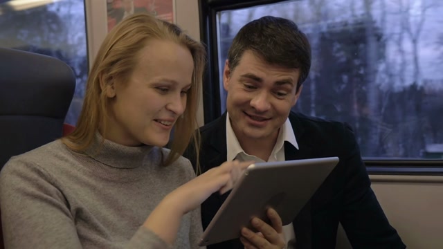 Two People Meeting Using Tablet Stock Footage: Royalty-Free Video Clips ...