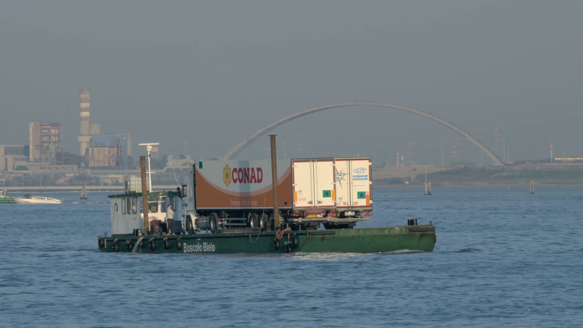 Venice Italy - April 21 2018: Barge With Stock Footage SBV-338055073 ...