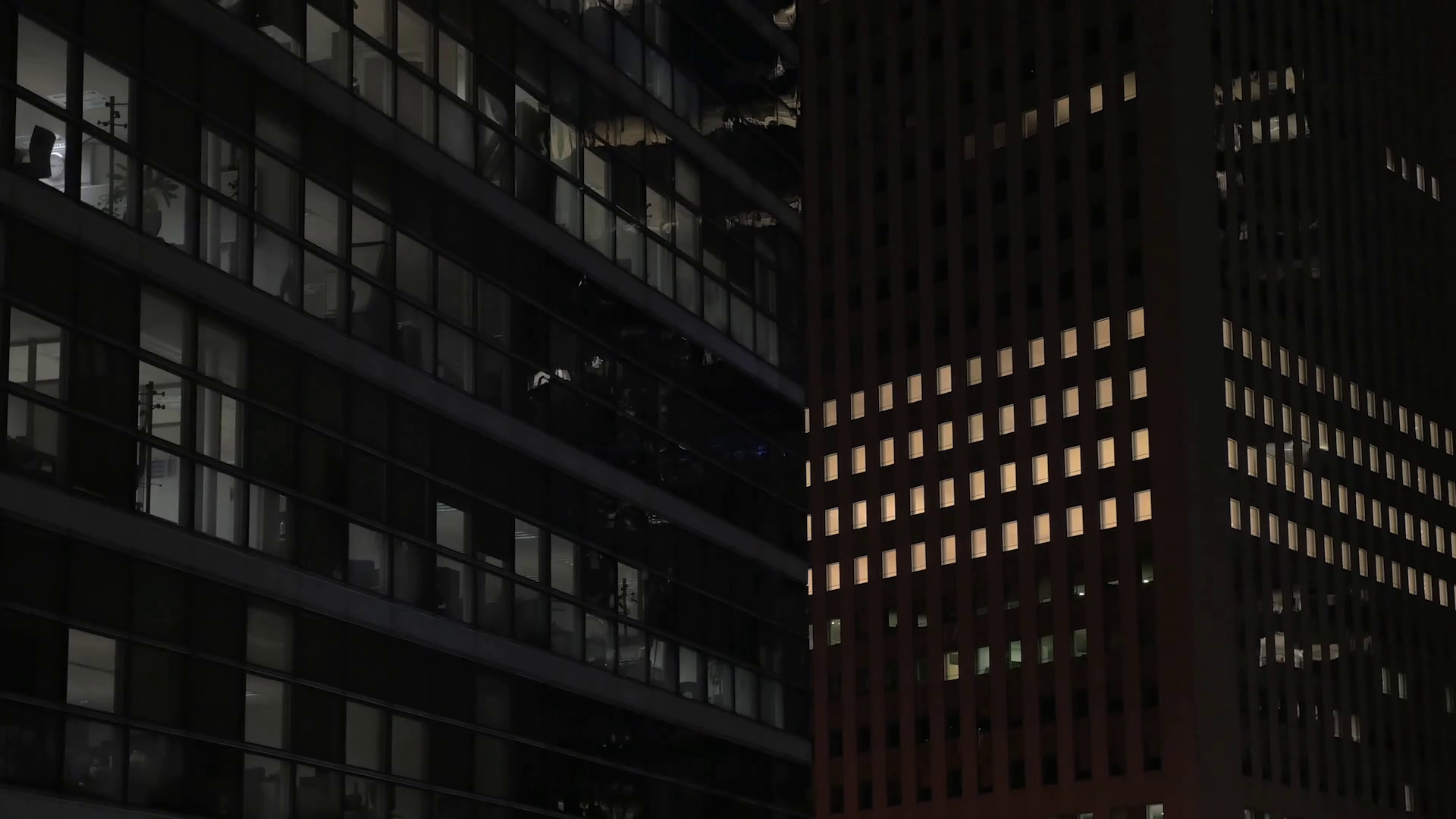 View To Skyscrapers At Night Modern Office Stock Footage SBV-338015148 ...