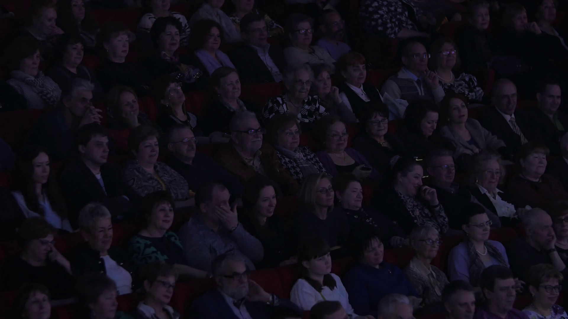 Viewers In Movie Hall Laughing At Film Stock Footage SBV-338477627 ...