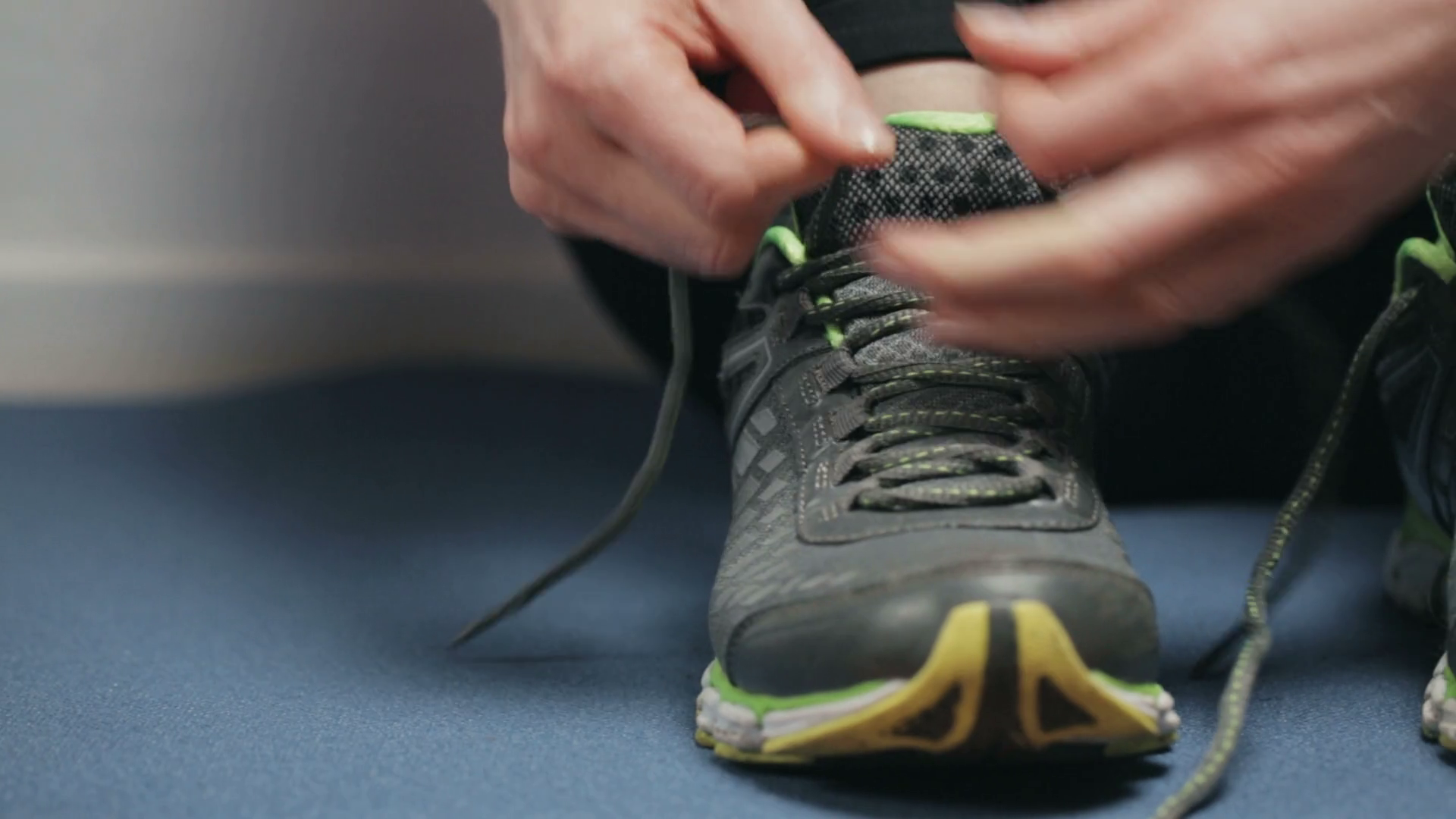 A Young Woman Tying Running Shoes Closeup Stock Footage SBV-304346178 ...