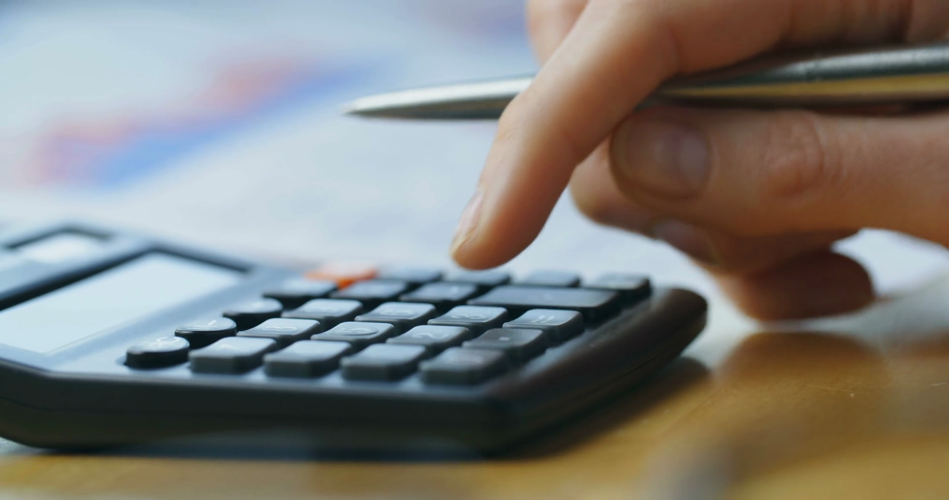 Female Hand Typing On Calculator Closeup Shot Stock Footage SBV ...