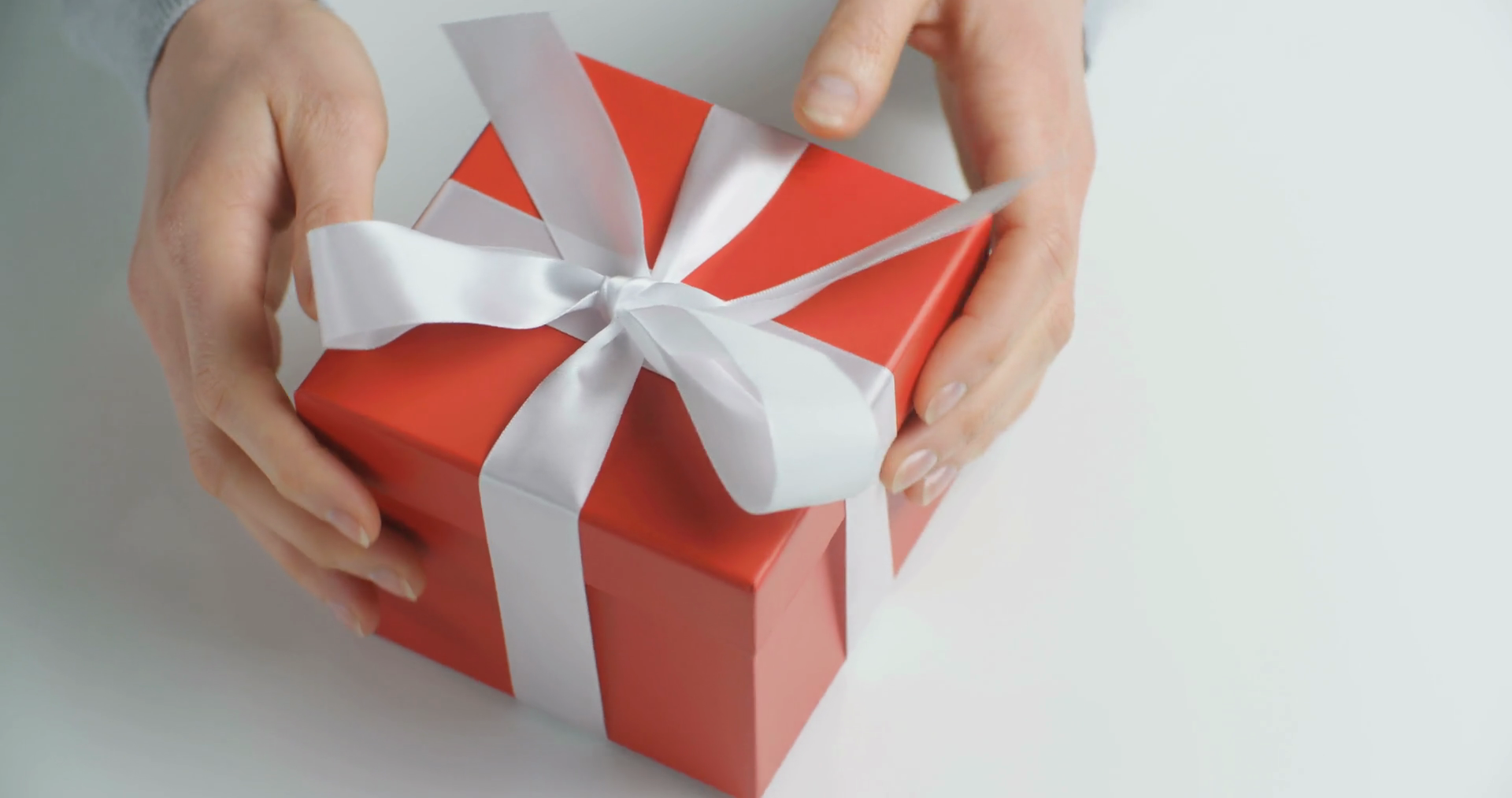 Female hands open a red gift box. Closeup shot. Stock Video Footage ...