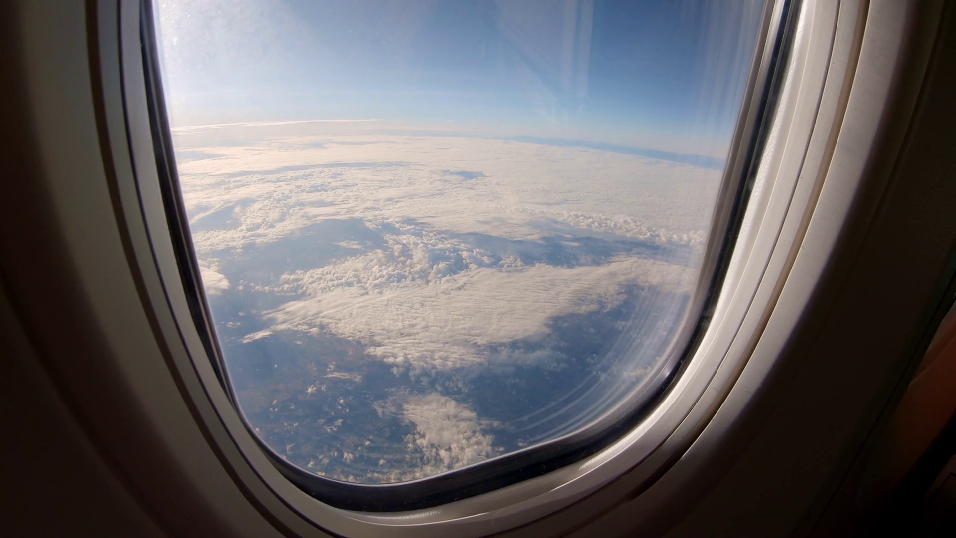 Airplane Window View Of Flight Above Clouds Stock Footage SBV-338112606 ...