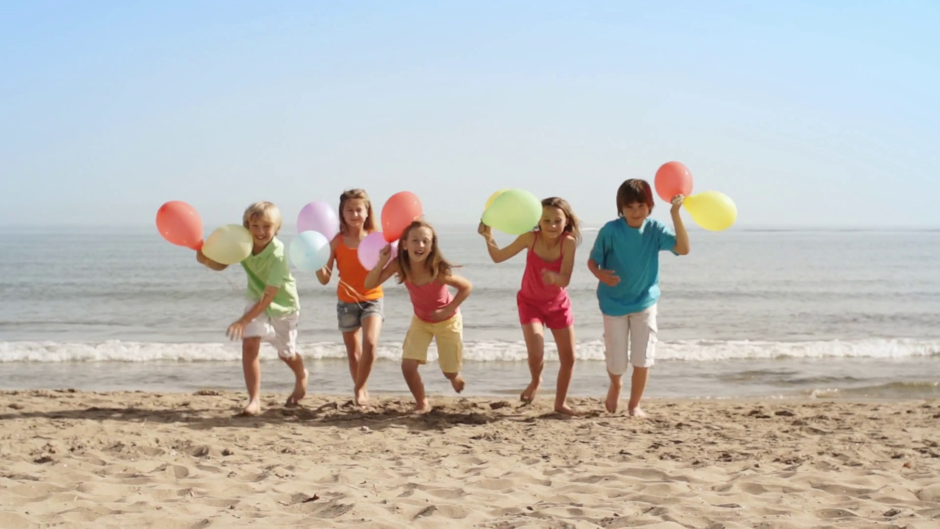 Five Children Running Towards Camera On Stock Footage SBV-300509114 ...