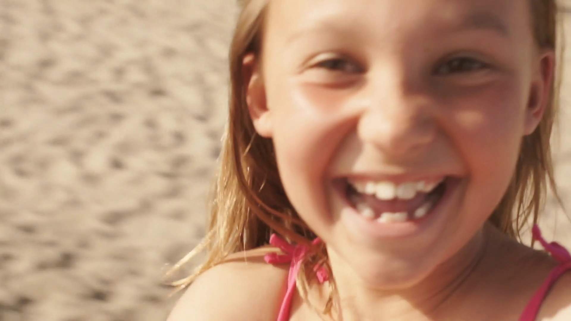 Slow Motion Of Girl Twirling Around On Beach Stock Footage SBV ...