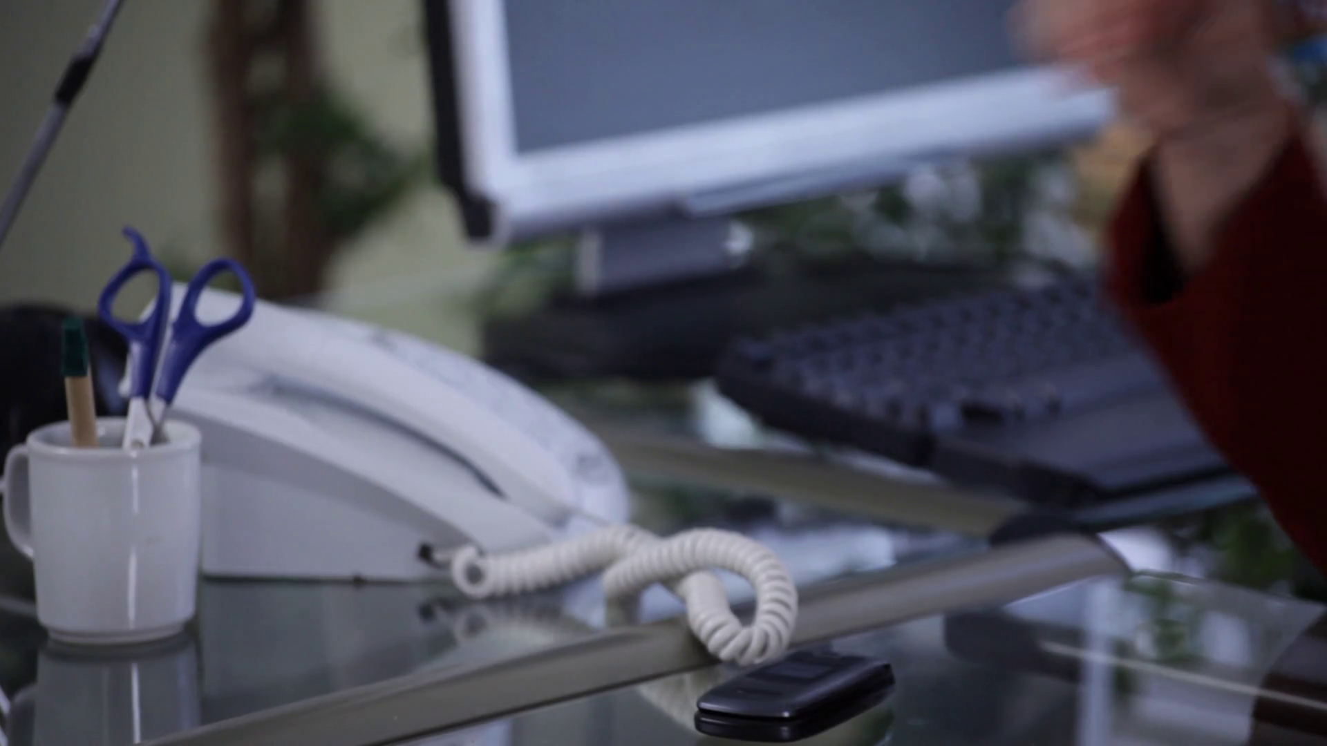 Answering Phone Talking To Assistant Stock Footage SBV-300853467 ...