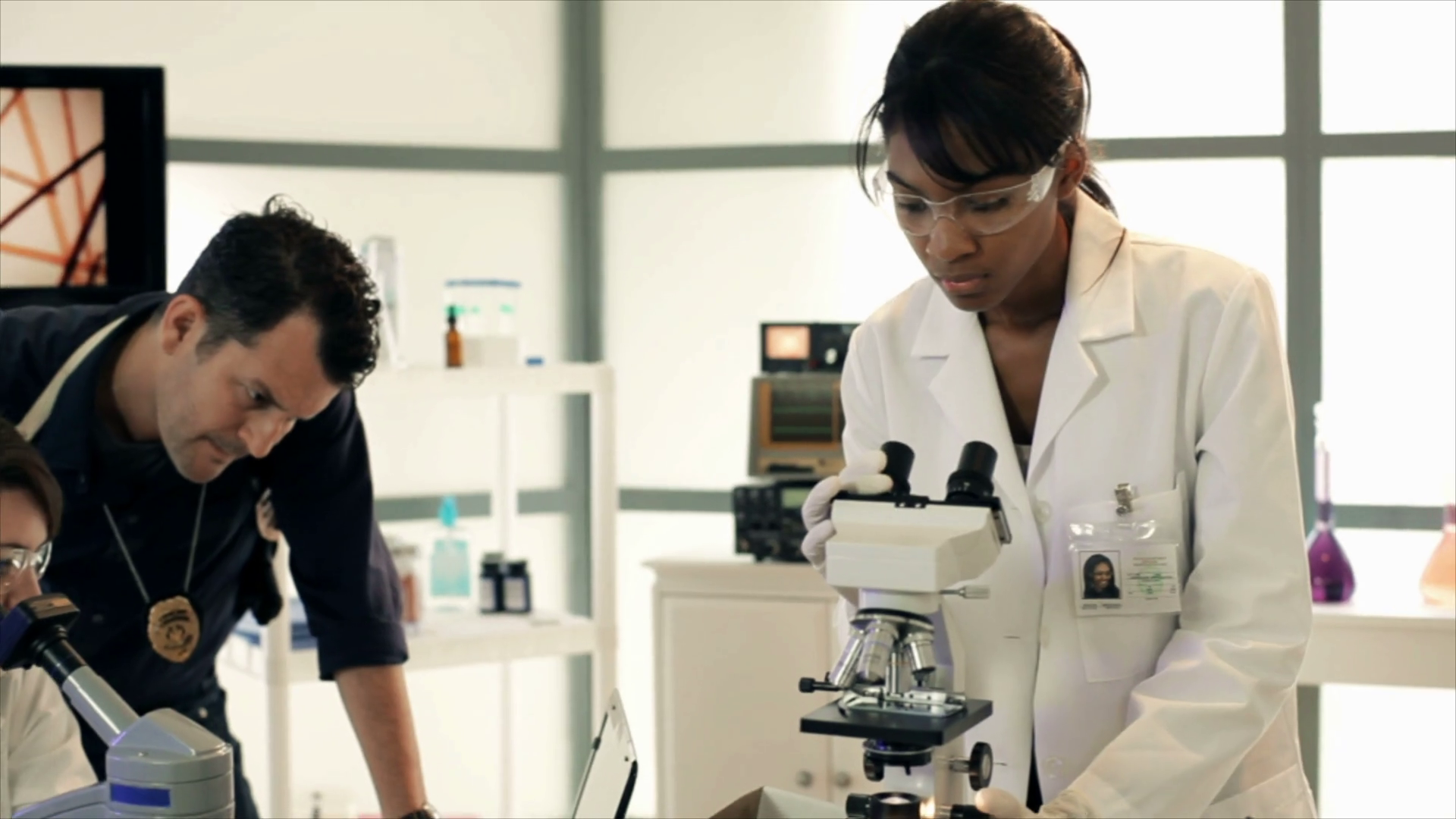 Detective Going Over Crime Evidence In Lab Stock Footage SBV-305555812 ...