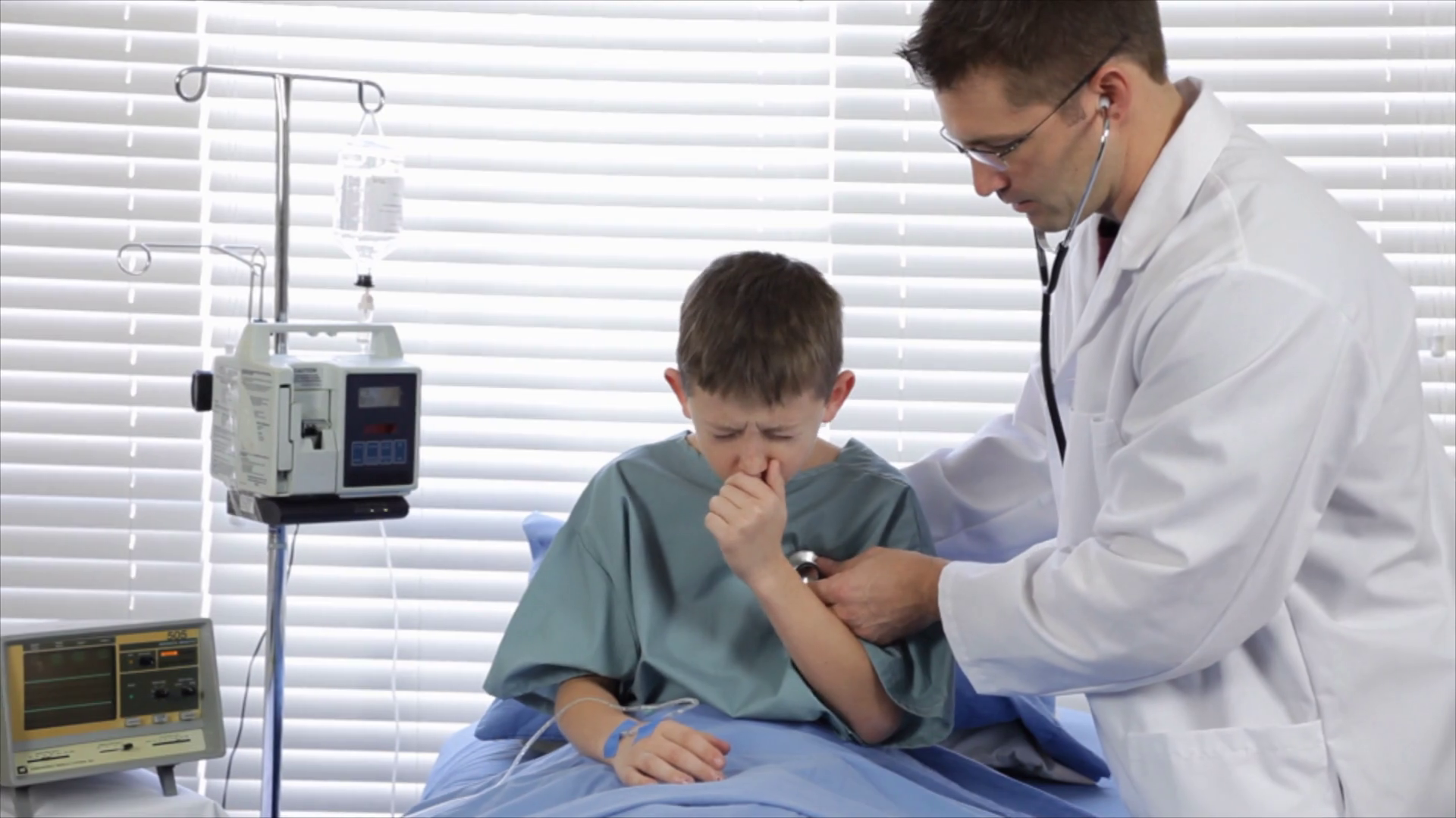 Dolly Right Doctor Checking Sick Child Stock Footage SBV-300970716 ...