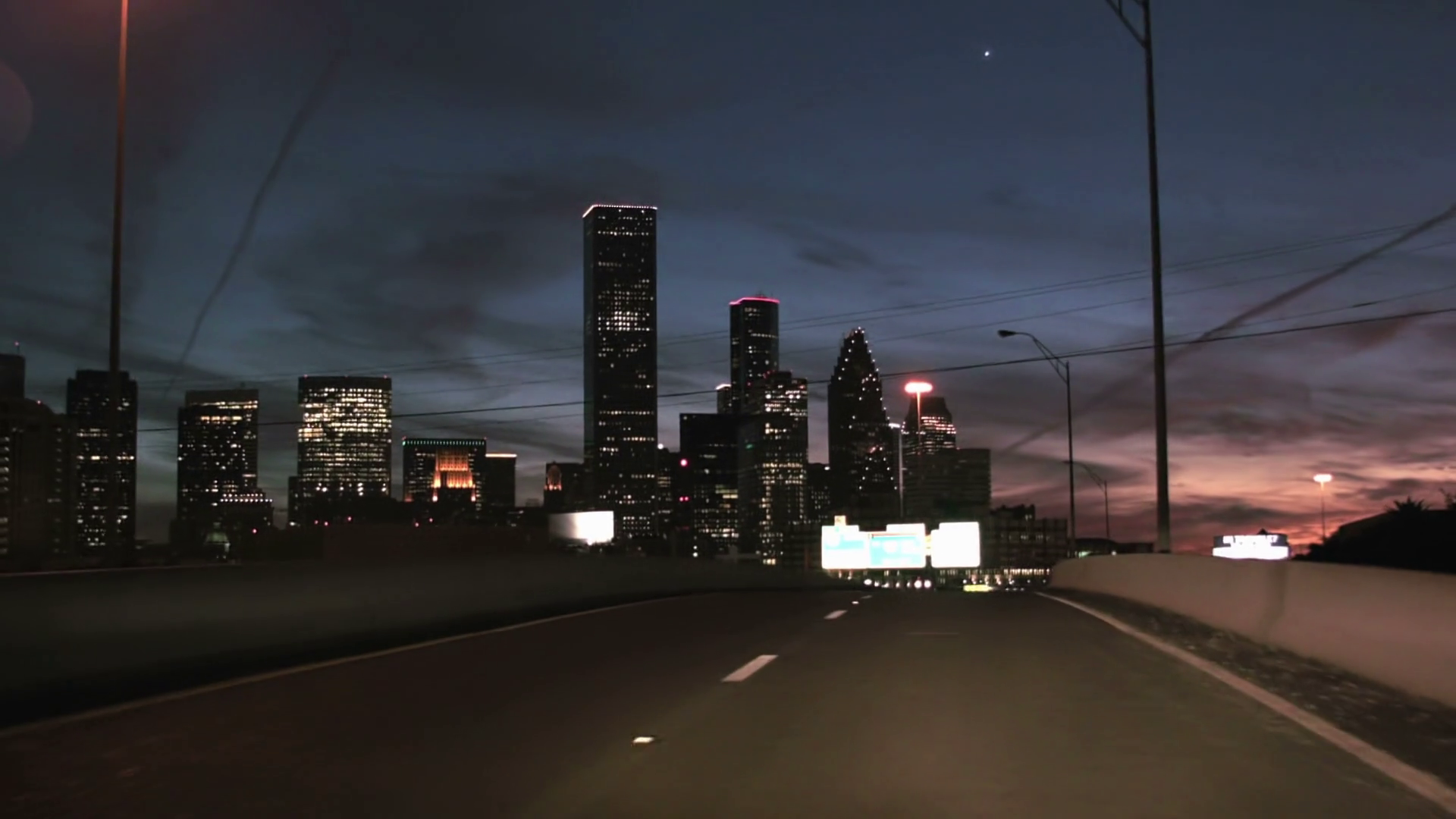 Driving Toward Houston At Night Stock Footage SBV-300248560 - Storyblocks