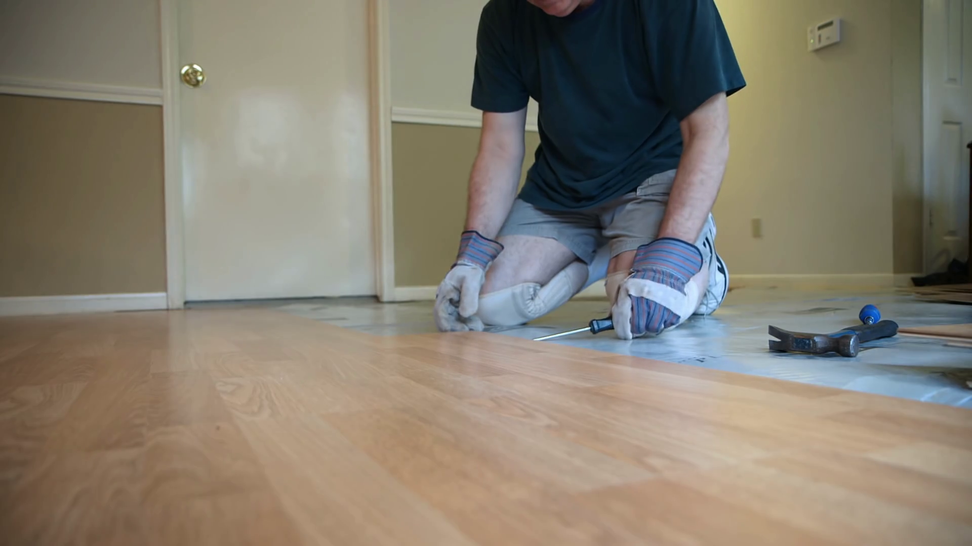 Handyman Removing Wood Flooring Stock Footage SBV-300978560 - Storyblocks