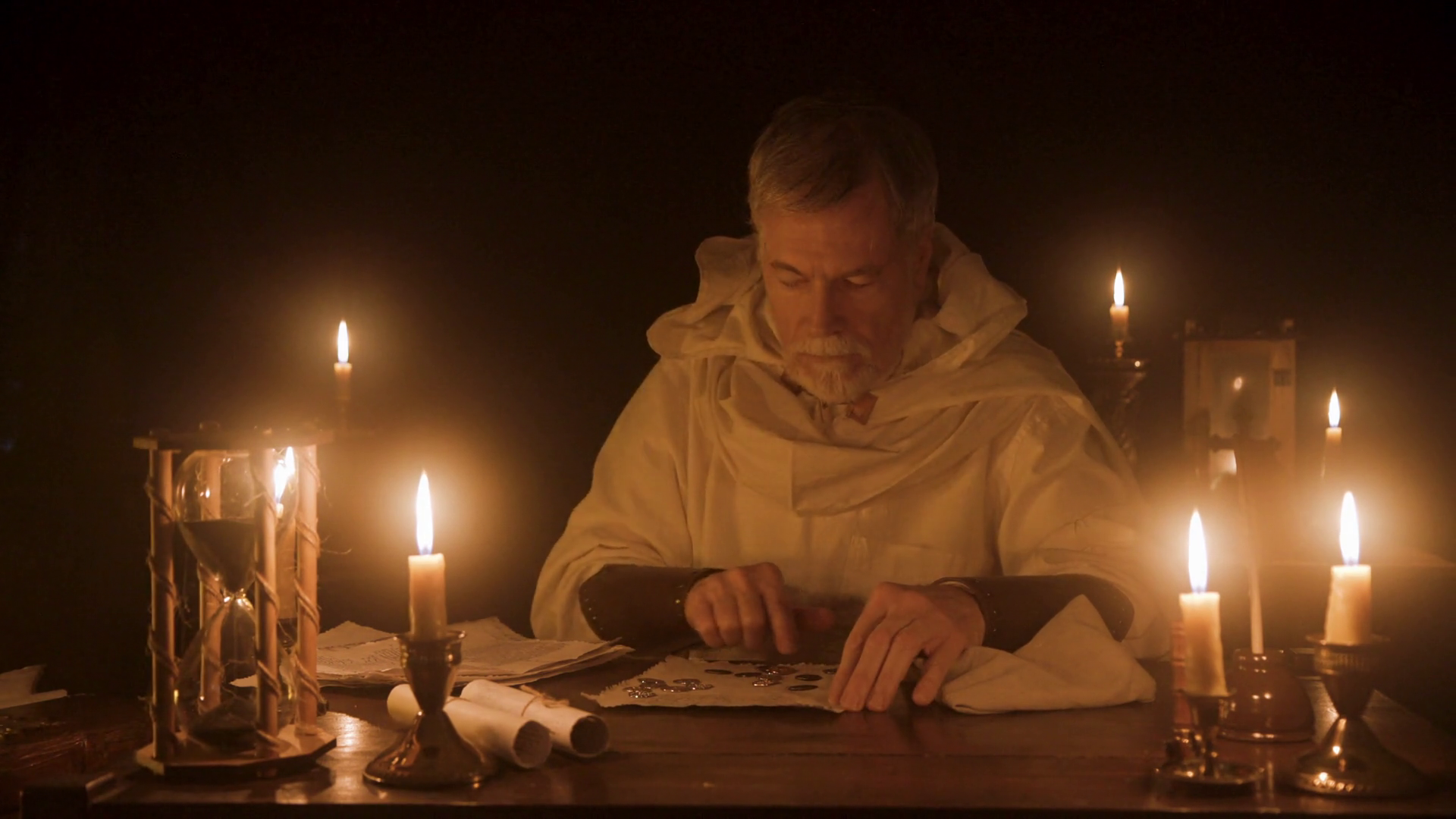 Medieval Tax Collector Counting Gold Silver Stock Footage SBV-351960212 ...