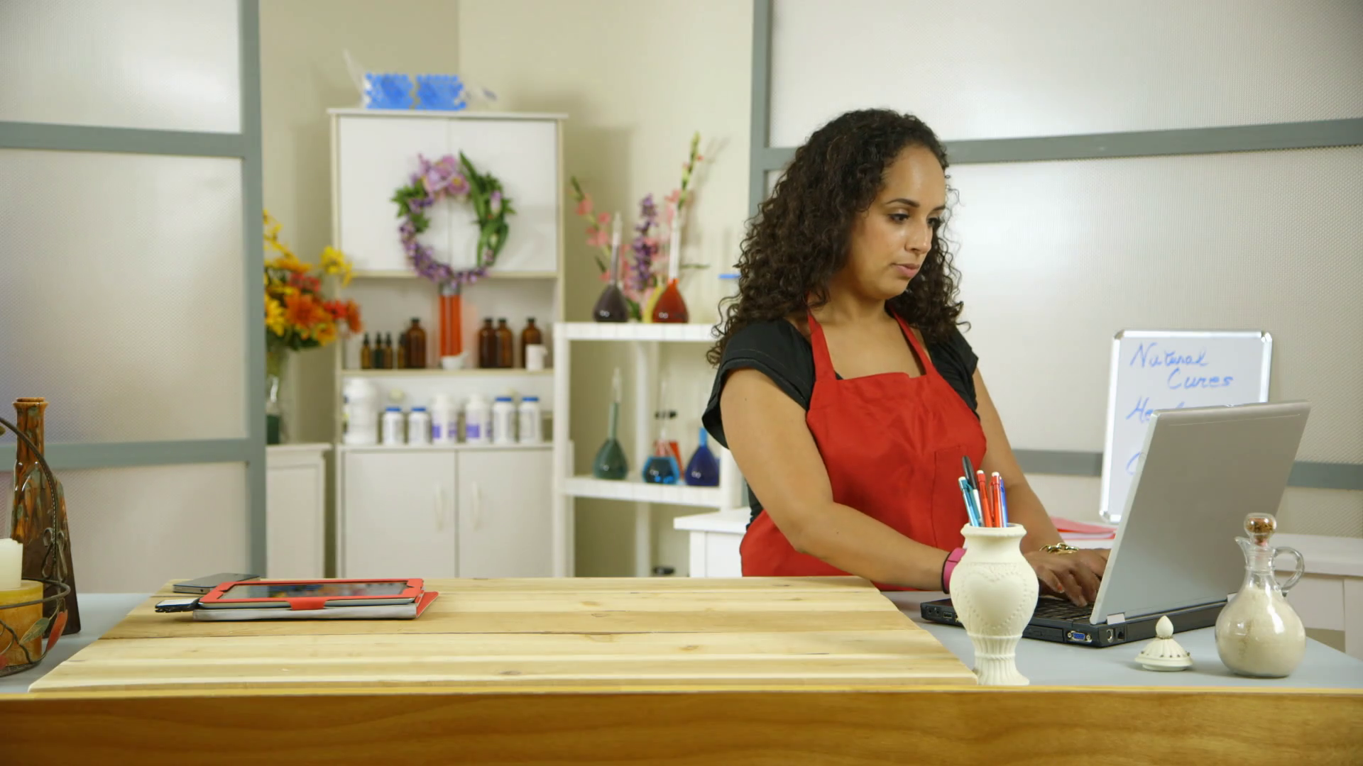 Two Small Business Owners Working At Counter Stock Footage SBV ...