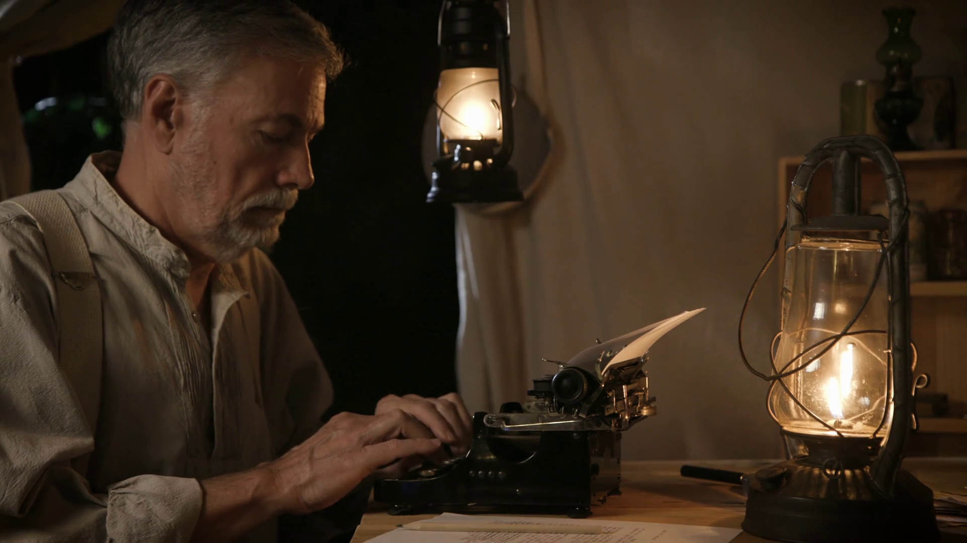 1920's Writer Working In Tent Stock Footage SBV-348382357 - Storyblocks