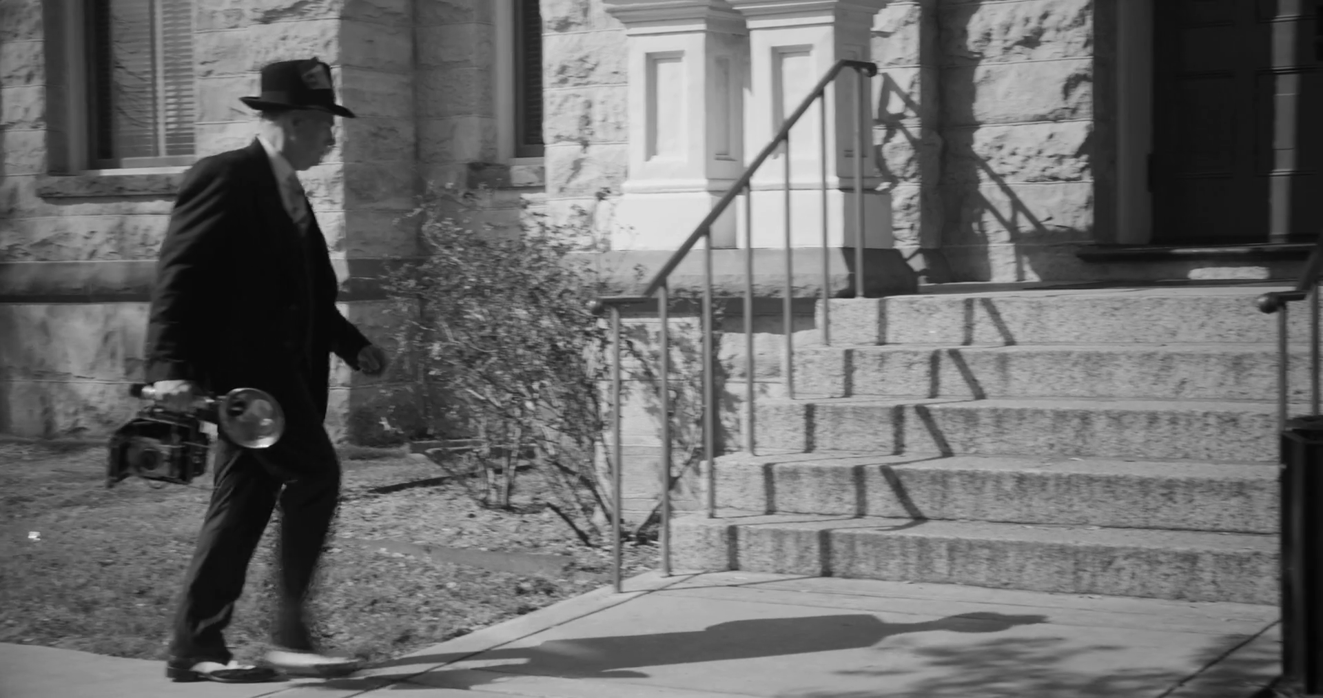 1940's Reporter Outside Court House Waiting Stock Footage SBV-321662514 ...