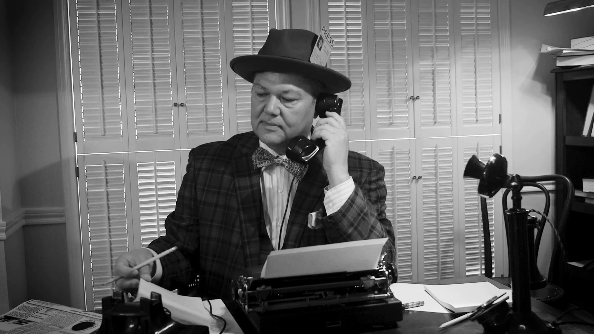 1940s Reporter Talking On Phone Stock Footage SBV-324023751 - Storyblocks