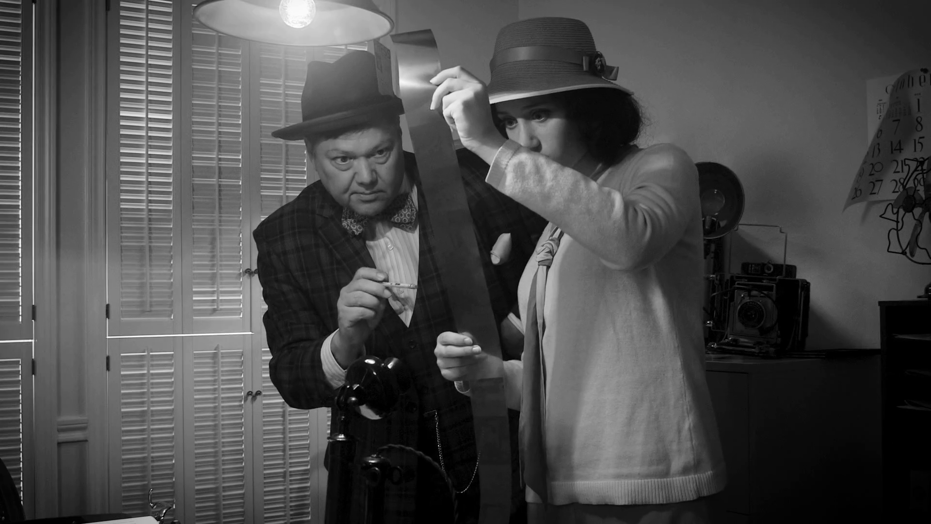 1940s Reporters Review Film Then Makes Notes Stock Footage SBV ...