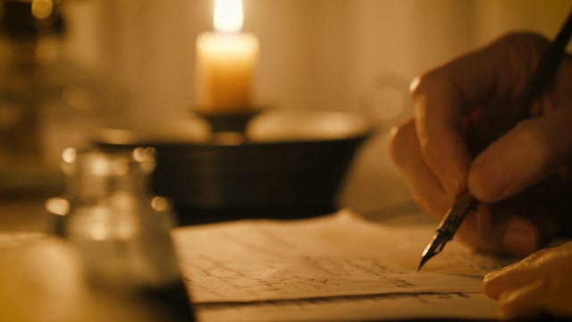 Writing By Candlelight Stock Footage: Royalty-Free Video Clips ...