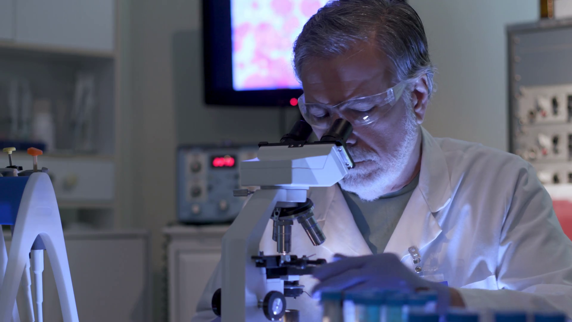 cancer research scientist thinking about a solution Stock Video Footage ...