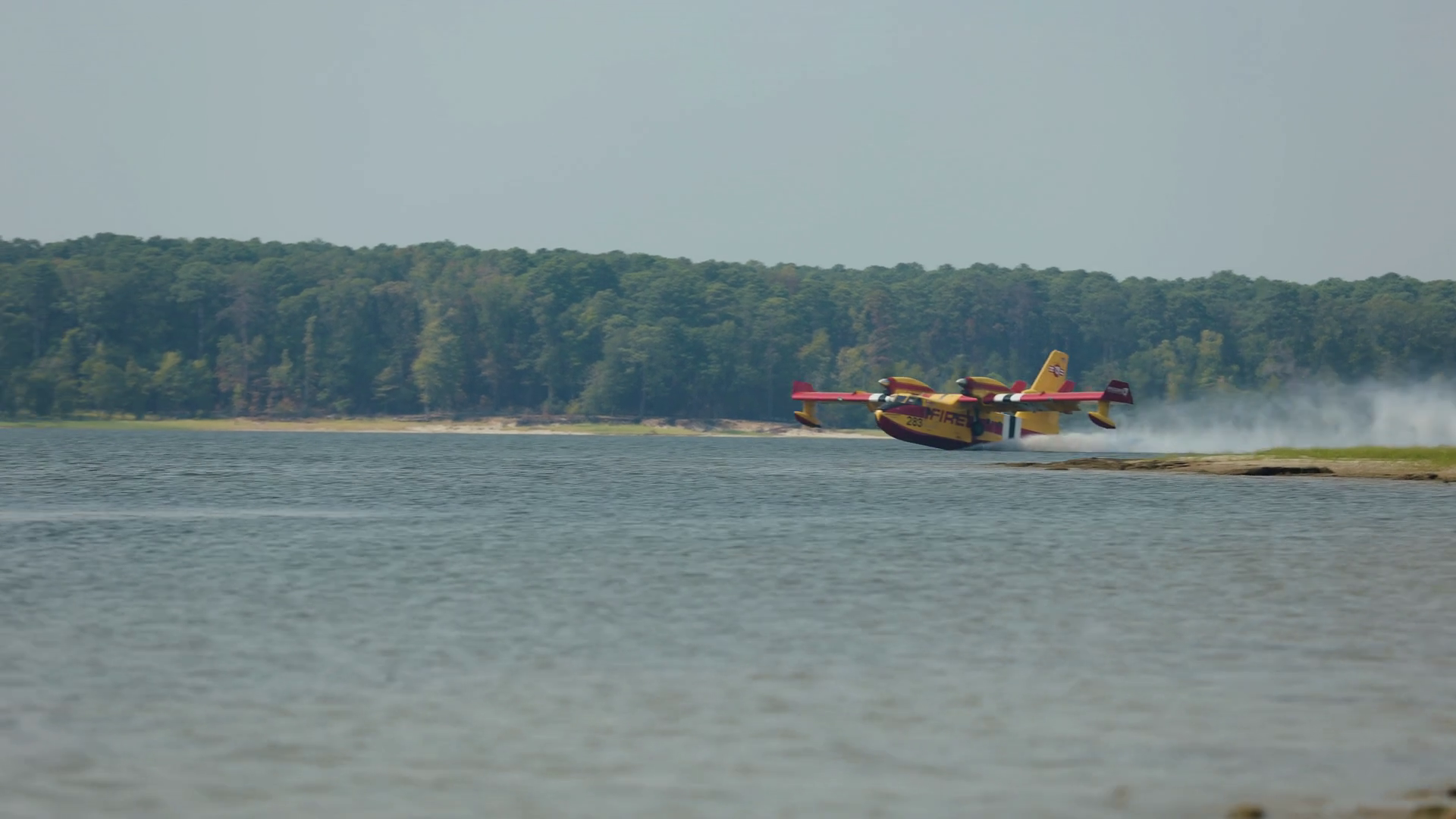 Closeup Of Large Firefighting Plane Filling Stock Footage SBV-348432282 ...