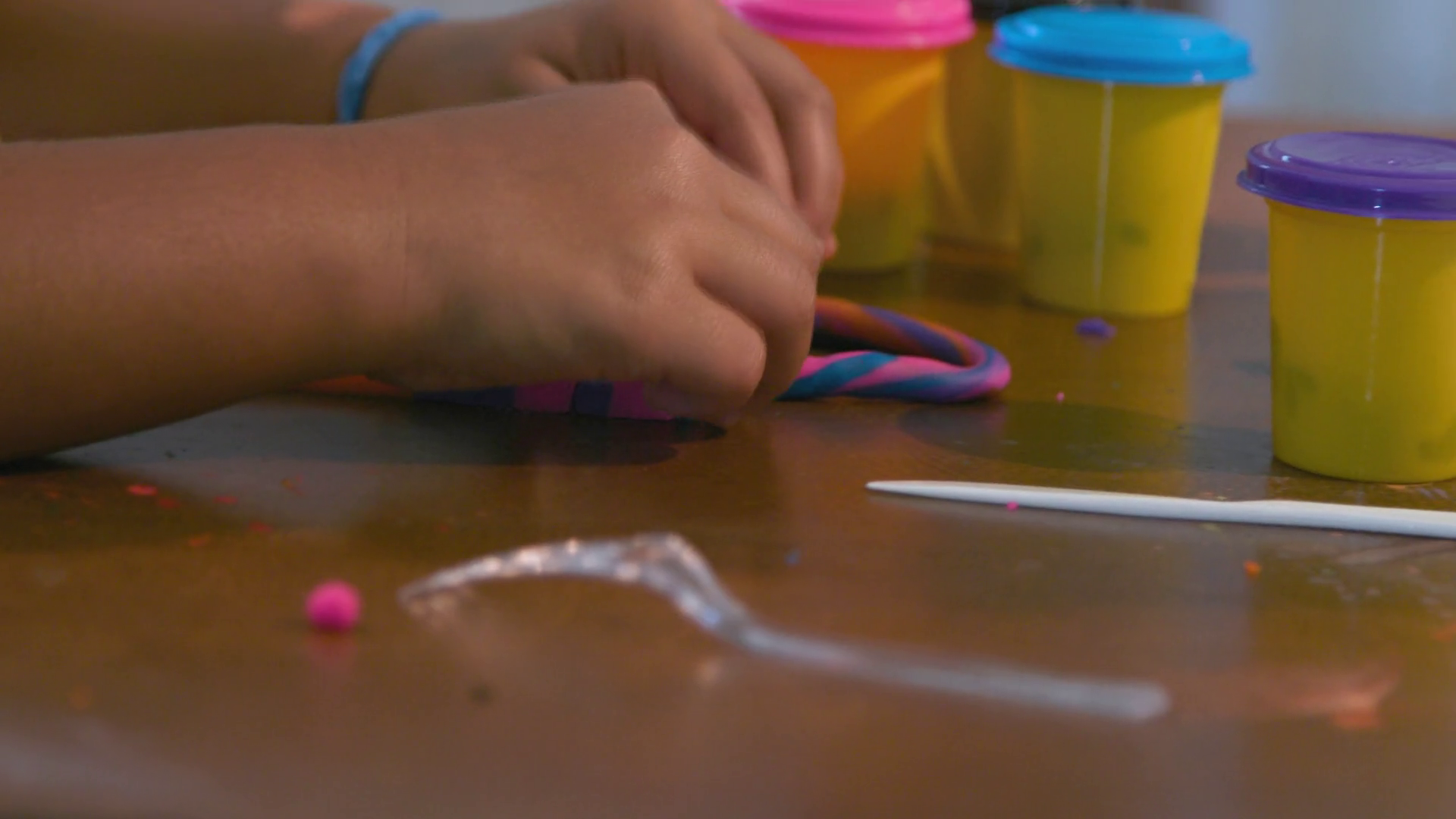 Closeup Of Little Girls Hands Working On Stock Footage SBV-326799753 ...