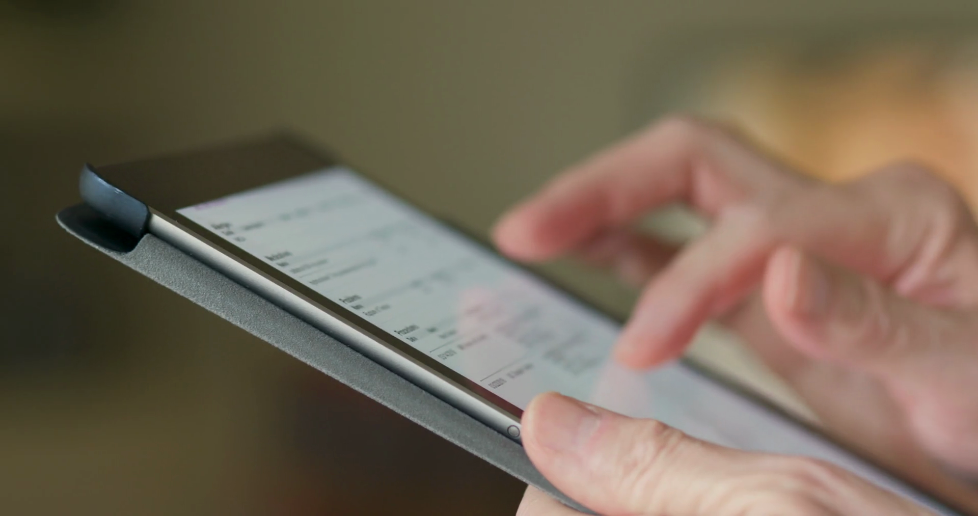 closeup of man using a tablet pc swiping through screen Stock Video ...