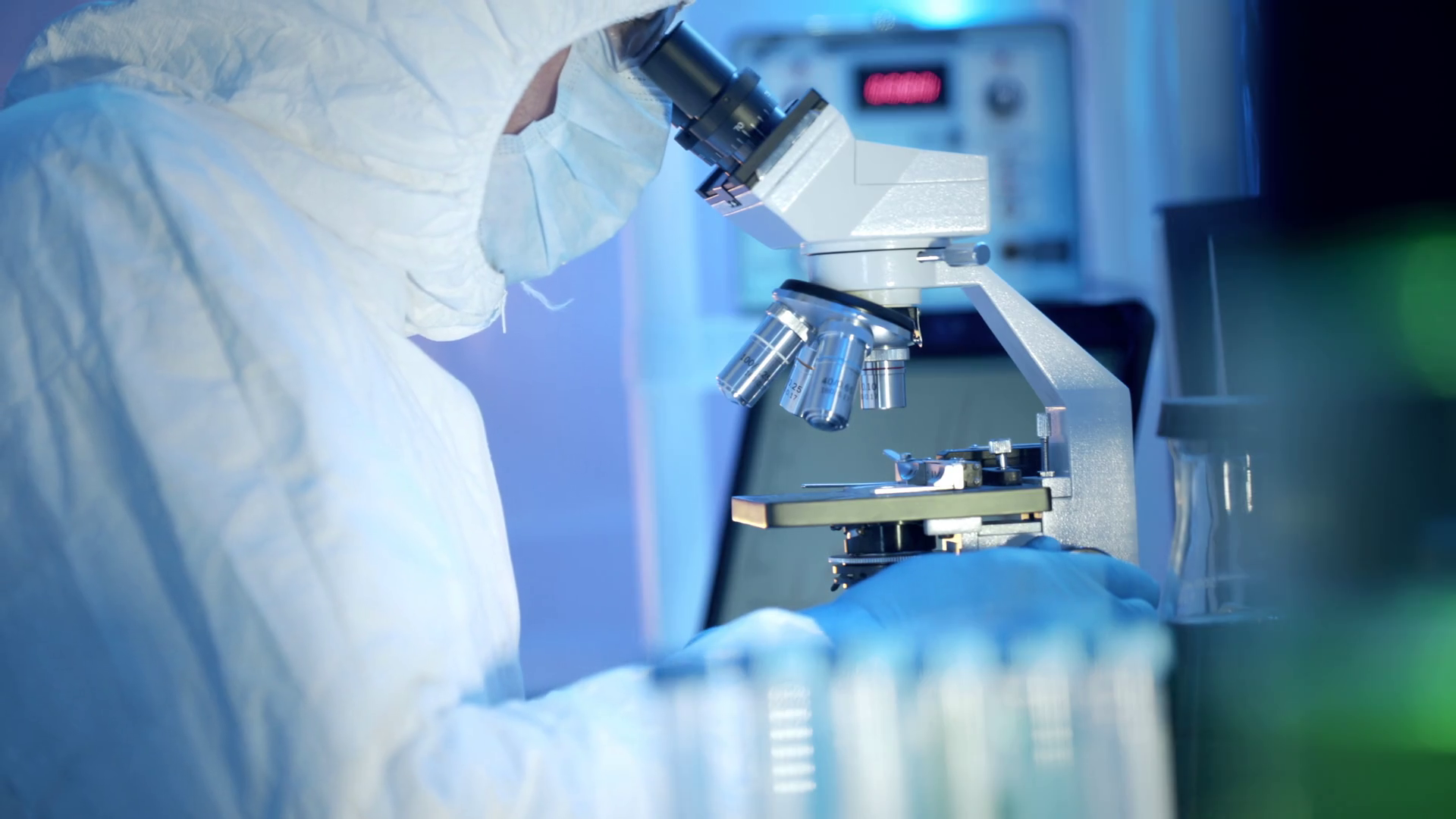 Closeup Virologist In Hazardous Lab Using Stock Footage SBV-319034412 ...
